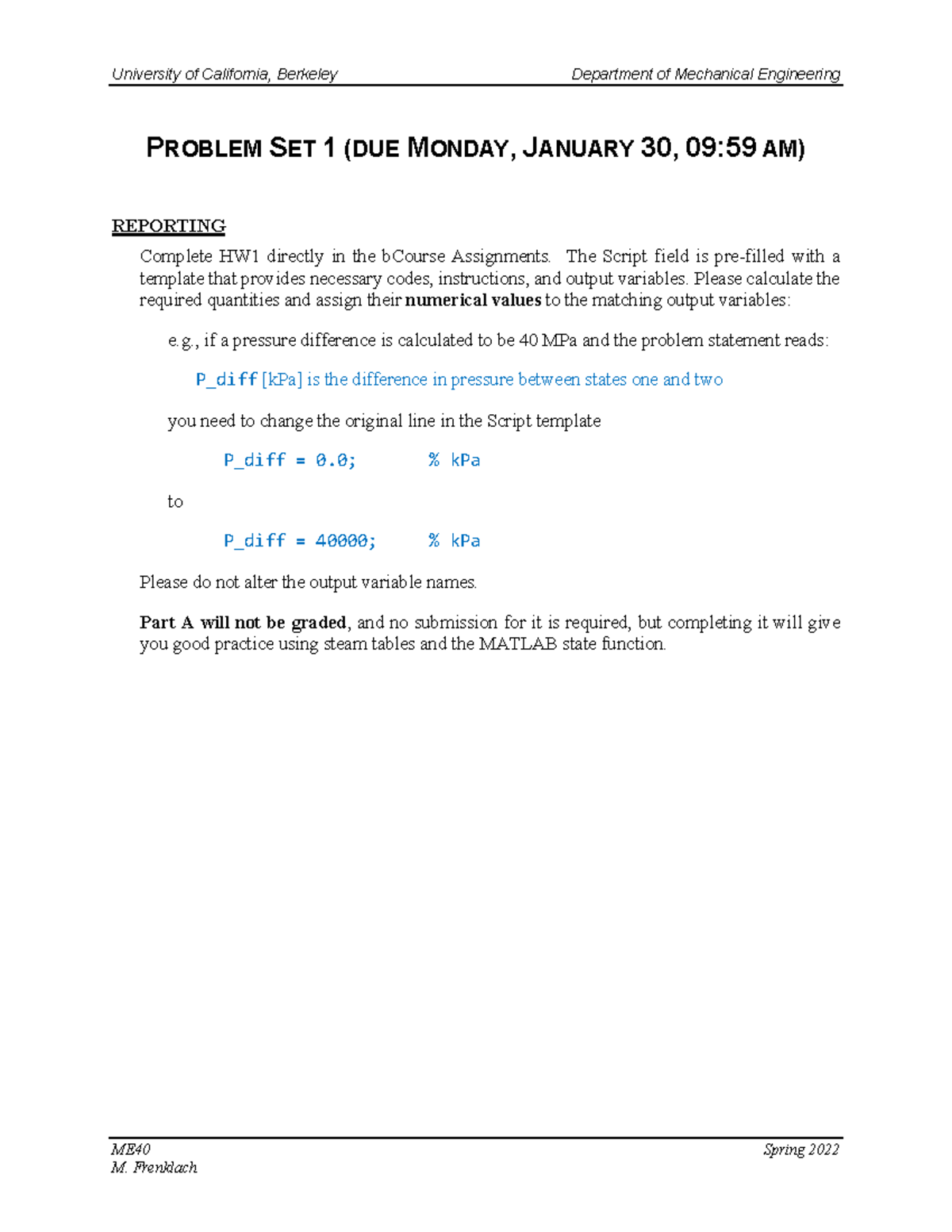 Hw1 - yes - University of California, Berkeley Department of Mechanical ...