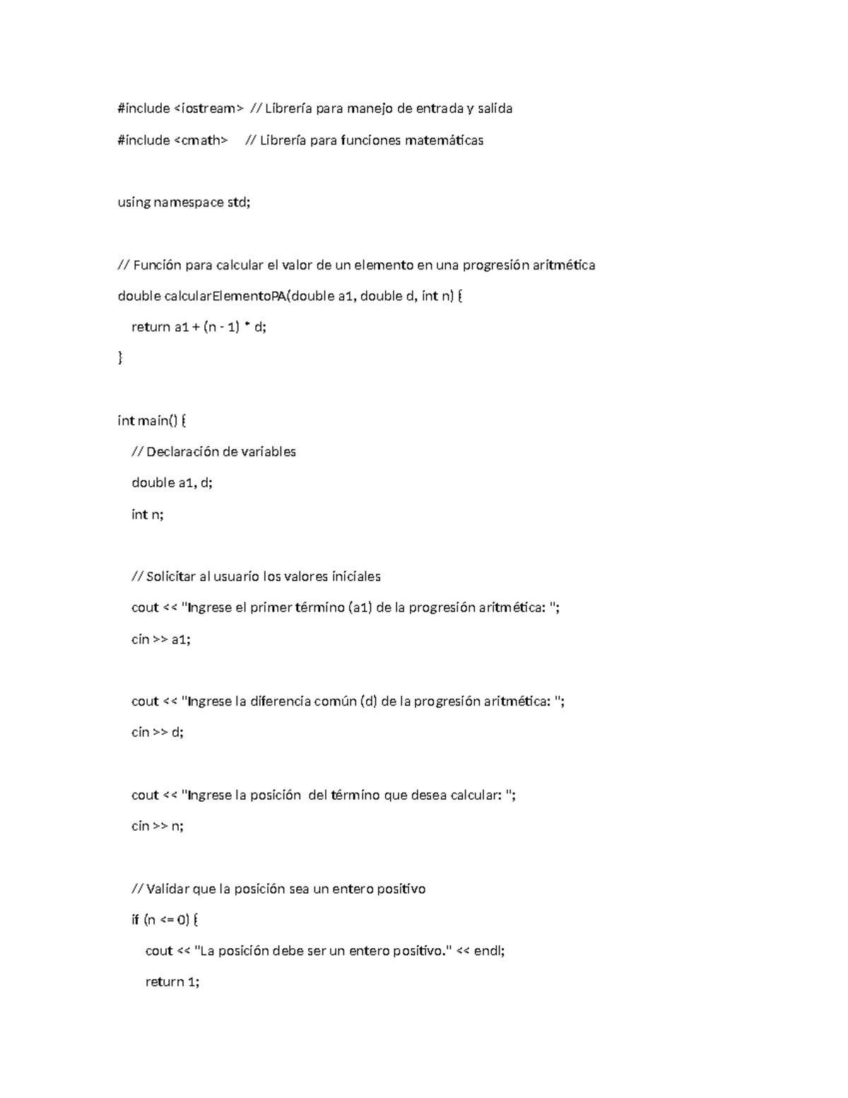 Codigo c++ - #include // Librería para manejo de entrada y salida # ...