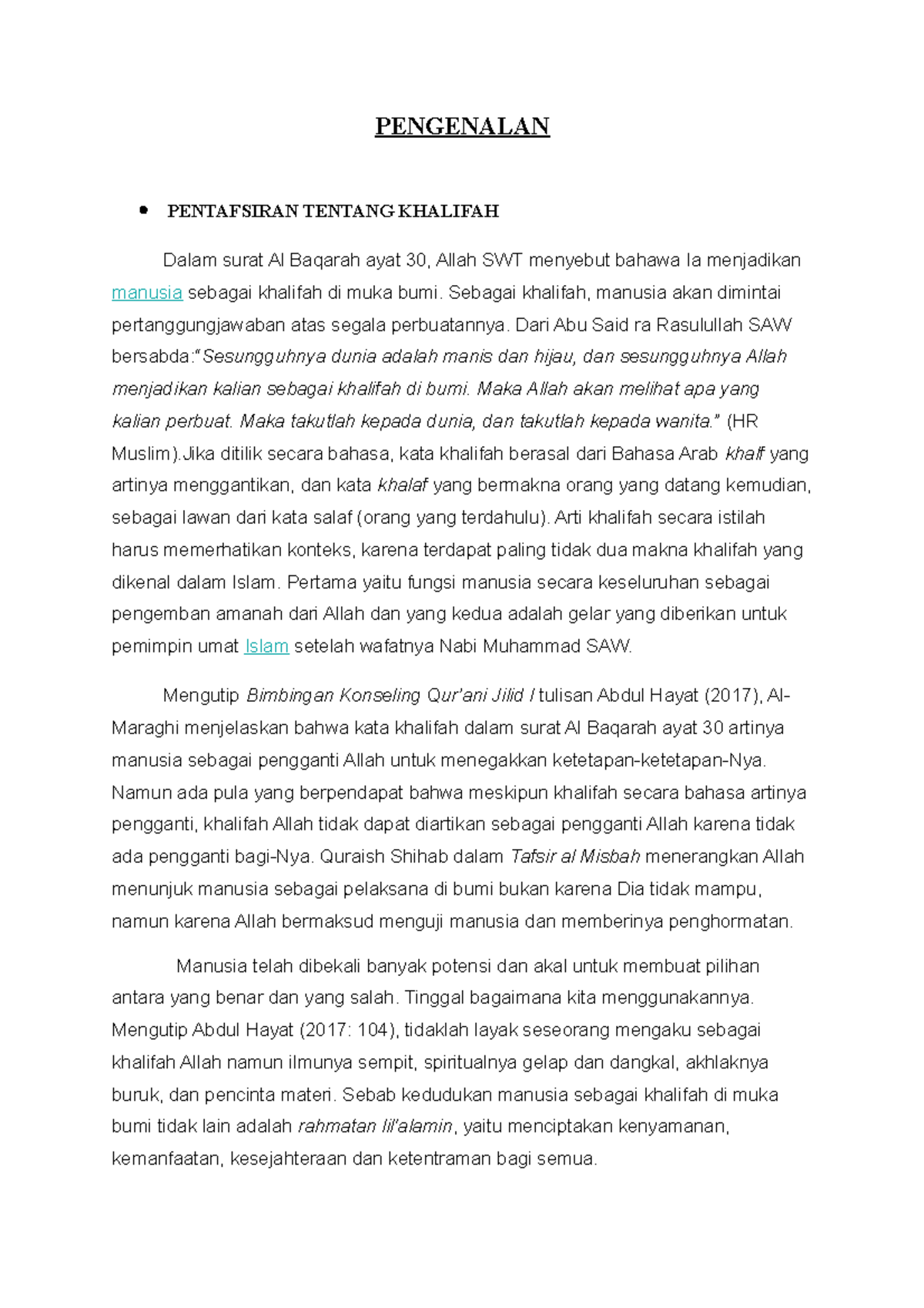 Pengenalan CTU - NBKBJJ - PENGENALAN PENTAFSIRAN TENTANG KHALIFAH Dalam ...