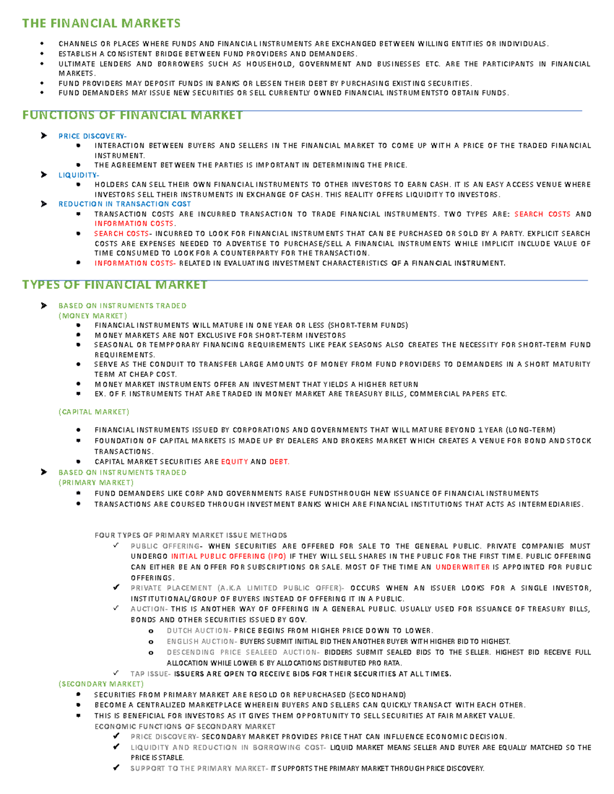 Financial Markets - THE FINANCIAL MARKETS CHANNELS OR PLACES WHERE ...