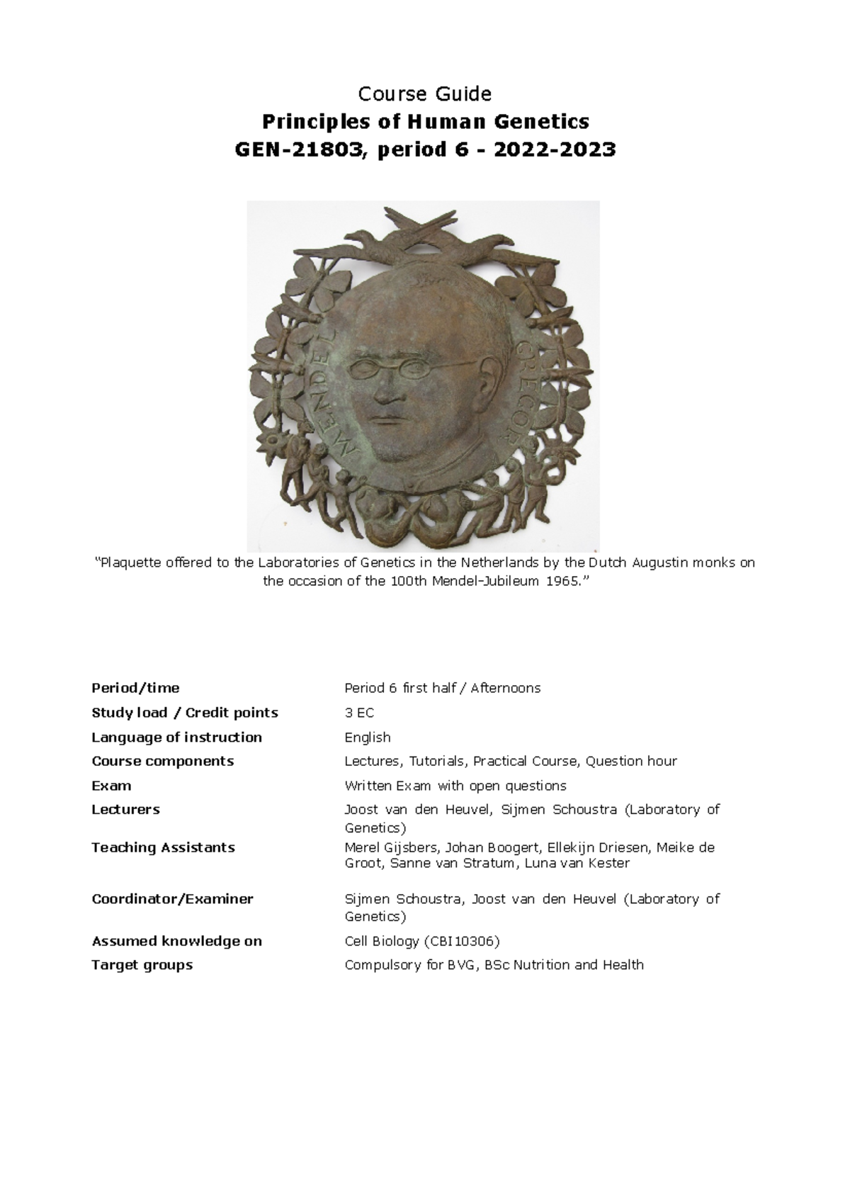 Manual GEN21803 - Course Guide Principles of Human Genetics GEN-21803 ...