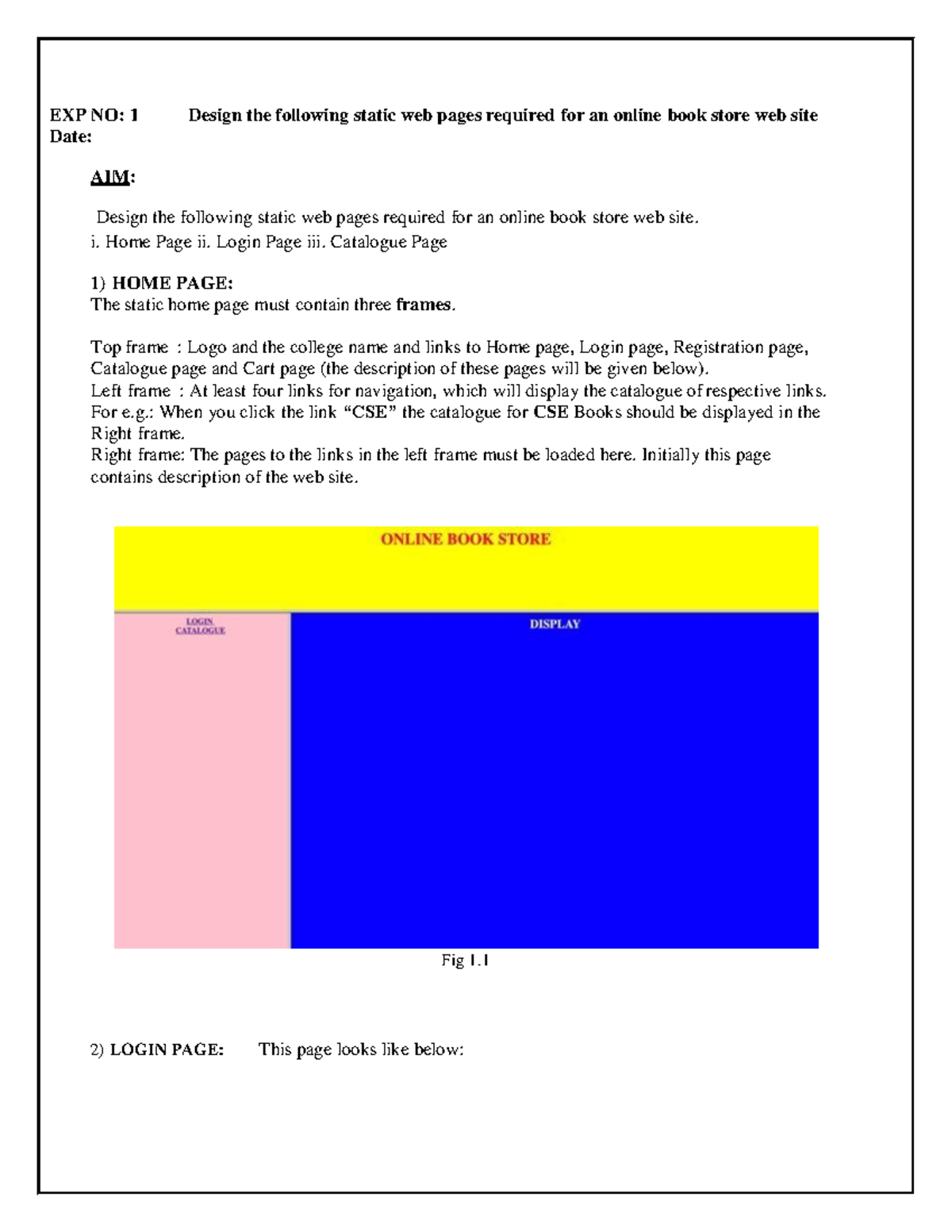 Web Essentials lab - DHF,HGKJH.KJJLK - EXP NO: 1 Design the following ...