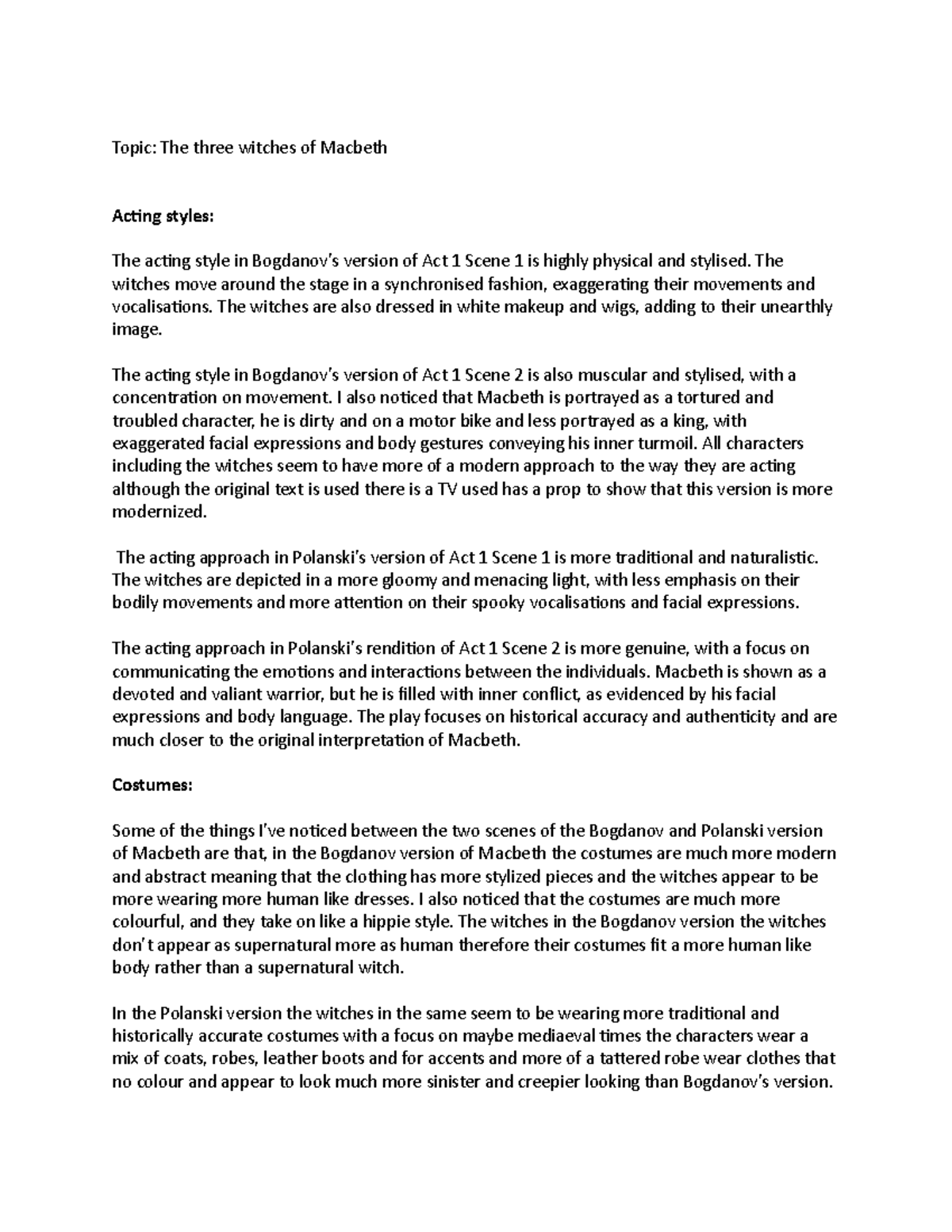 Macbeth- midterm - essay and questions - AC2005 - RGU - Studocu