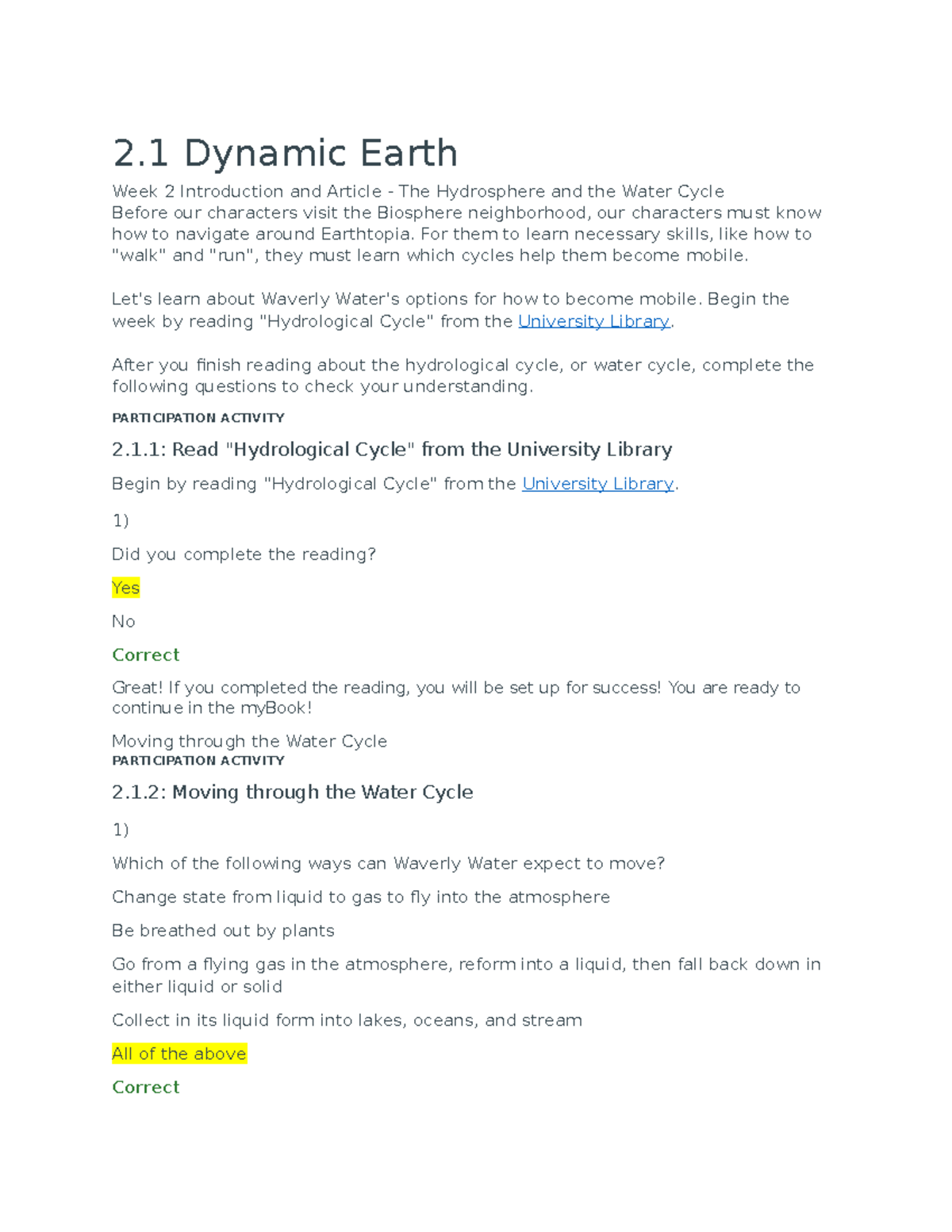 Assignment 2.1 dynamic earth - 2 Dynamic Earth Week 2 Introduction and ...
