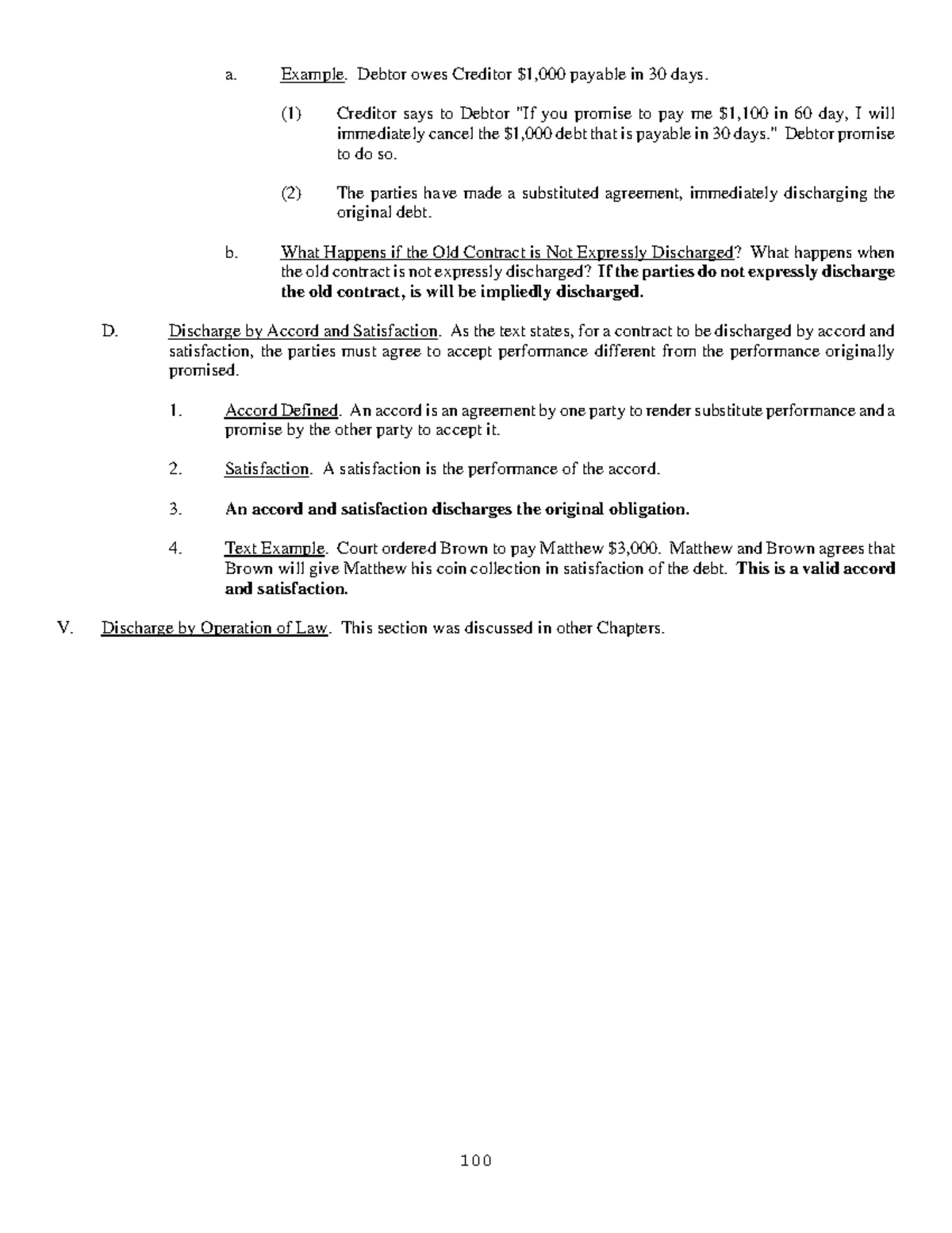 Legal-34 - n/a - 100 a. Example. Debtor owes Creditor $1,000 payable in ...