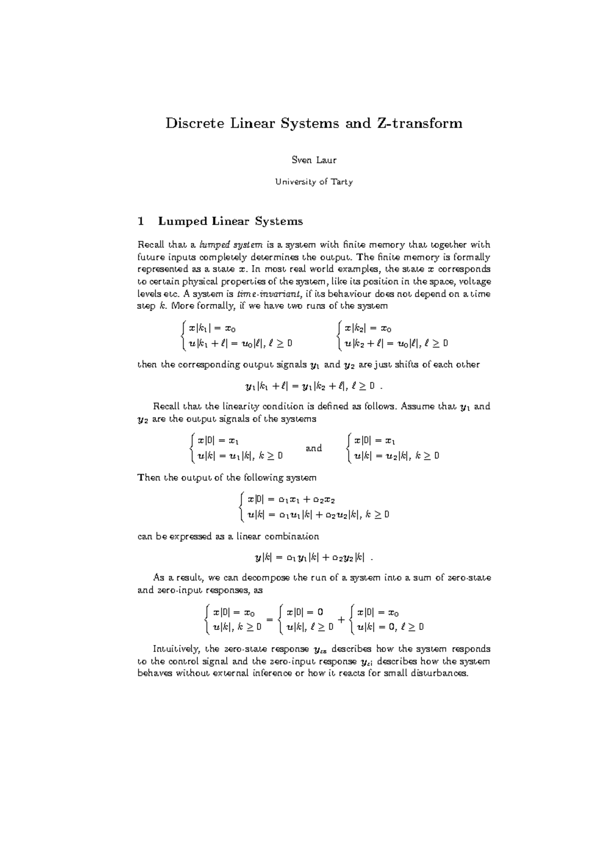 Z-transform - detailed notes on Z-transform - Discrete Linear Systems ...