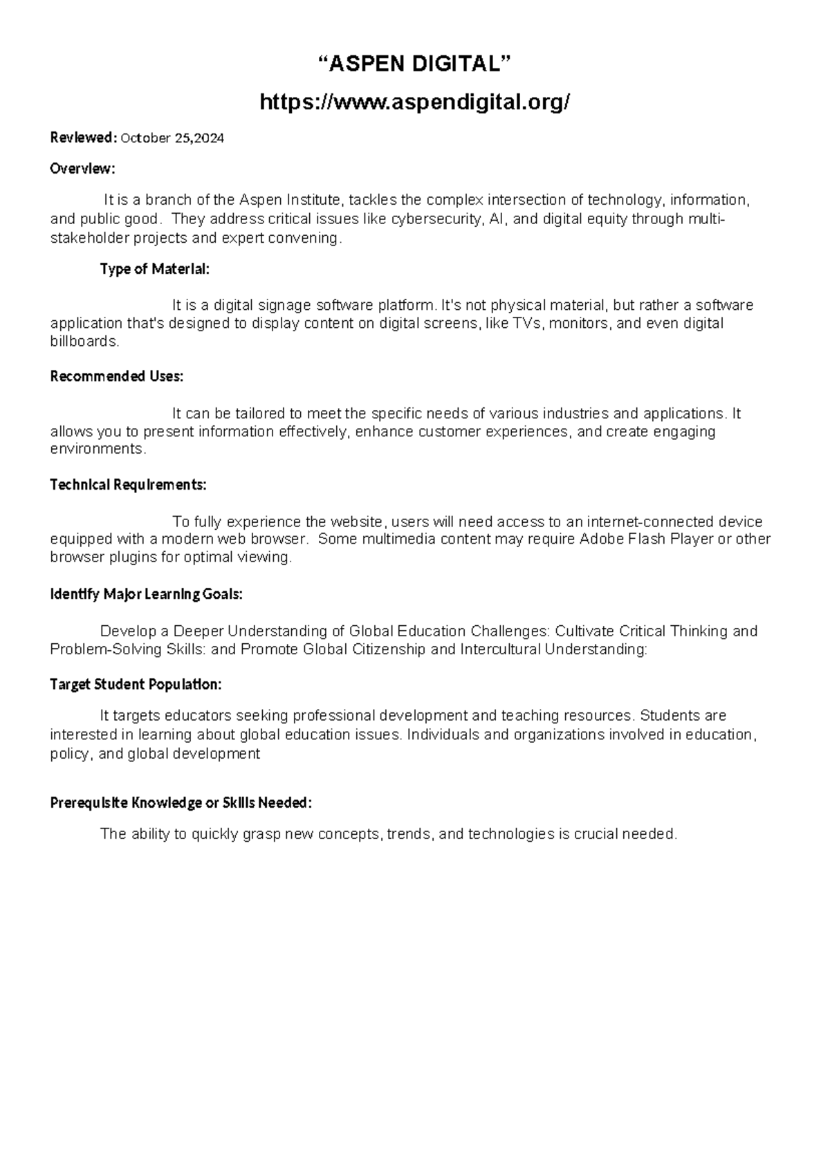Review- Aspen- Digital - “ASPEN DIGITAL” aspendigital/ Reviewed ...