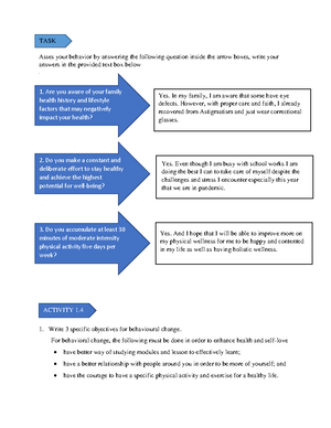 Reflection - GEC PE 001 Wellness and Fitness BSA 1 SY 2020-2021 ...