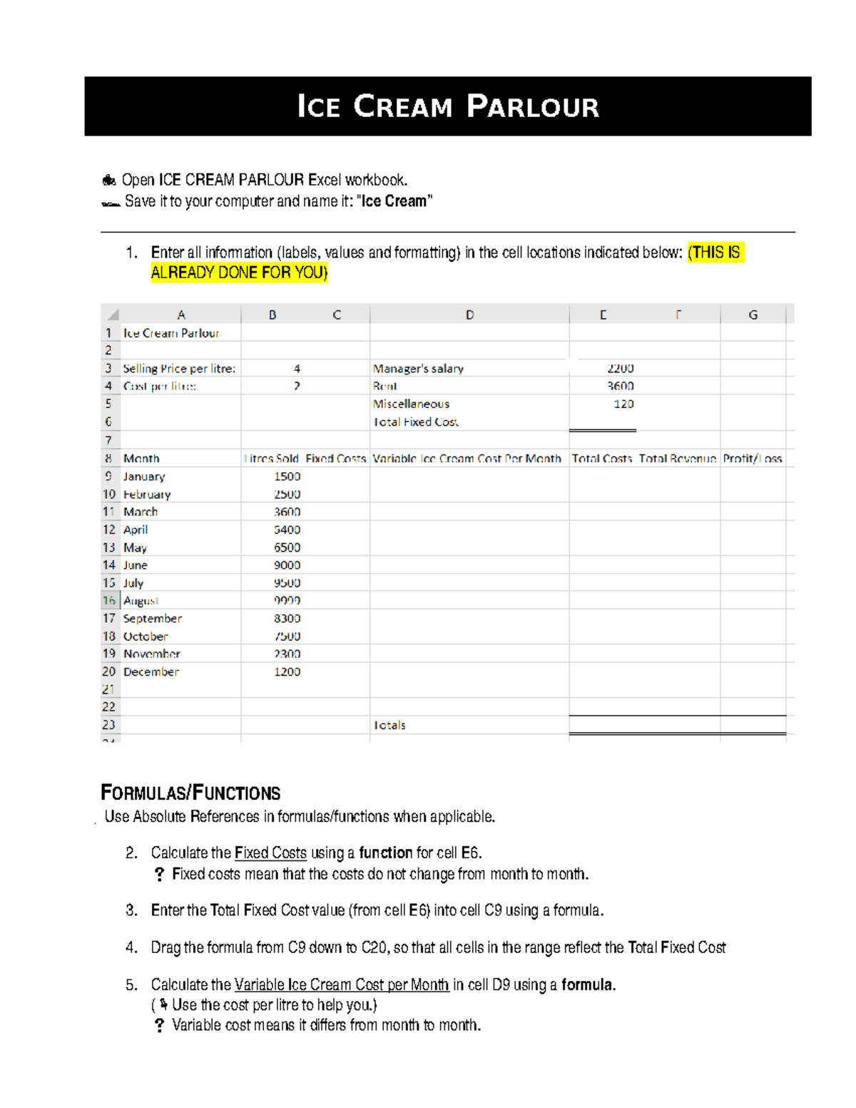 1 Ice Cream Instructions- D2L - ICE CREAM PARLOUR Open ICE CREAM ...