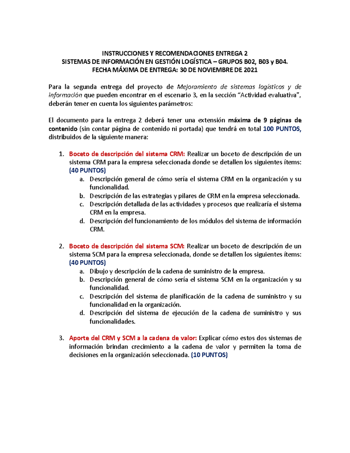 Instrucciones Entrega 2 - INSTRUCCIONES Y RECOMENDACIONES ENTREGA 2 ...