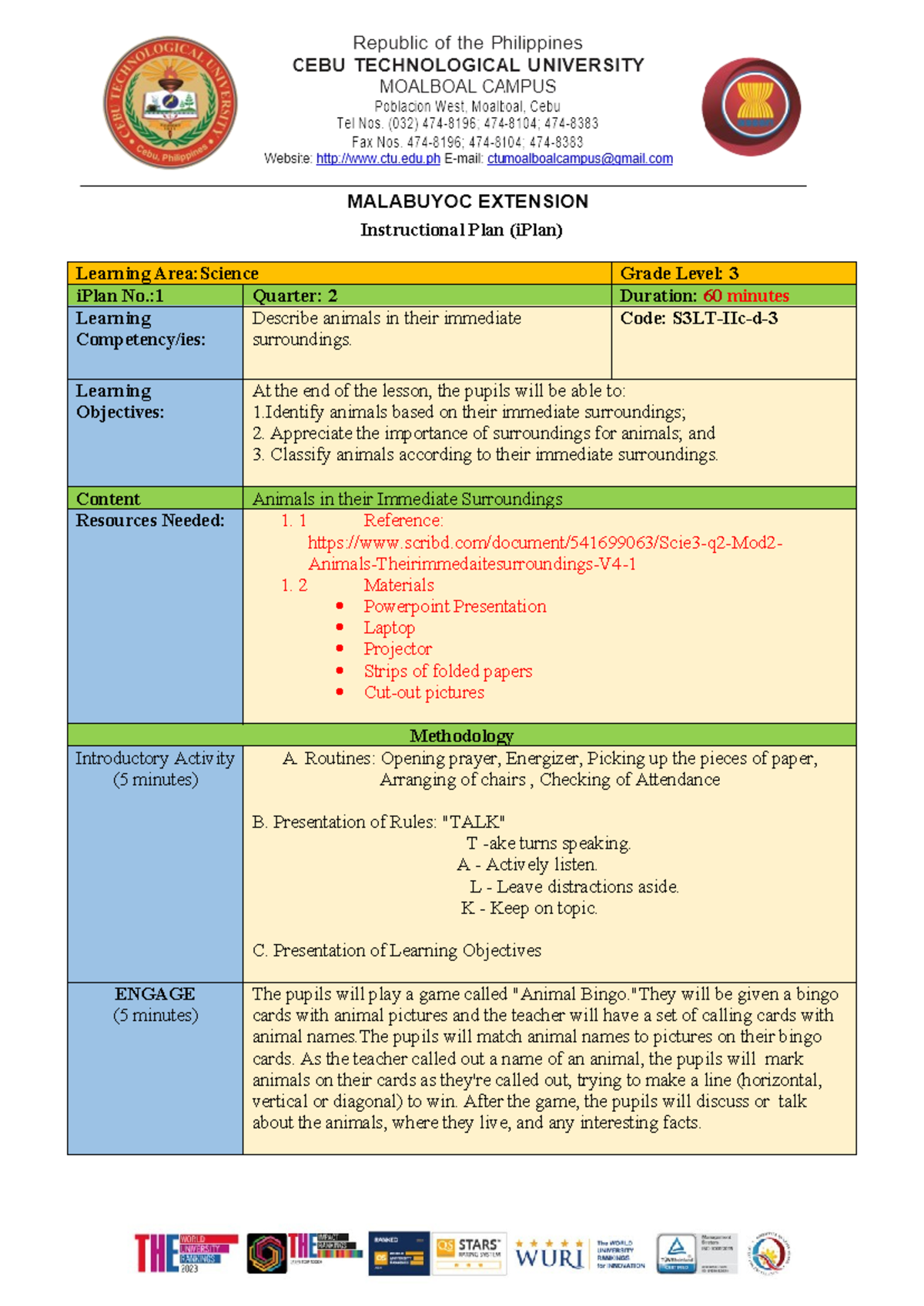 Instructional-Plan-i Plan - Instructional Plan (iPlan) Learning Area ...