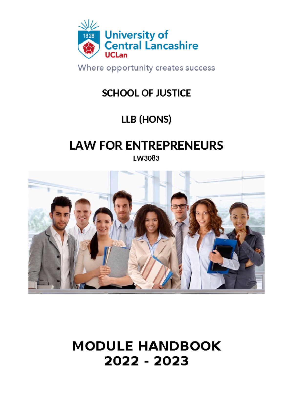 L4E 2022 23 Handbook - SCHOOL OF JUSTICE LLB (HONS) LAW FOR ...