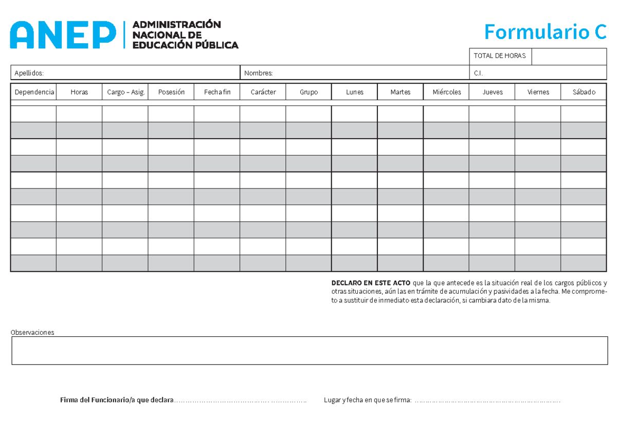 Formulario C v2023 - Requisitoria de documentación y protocolo de ...