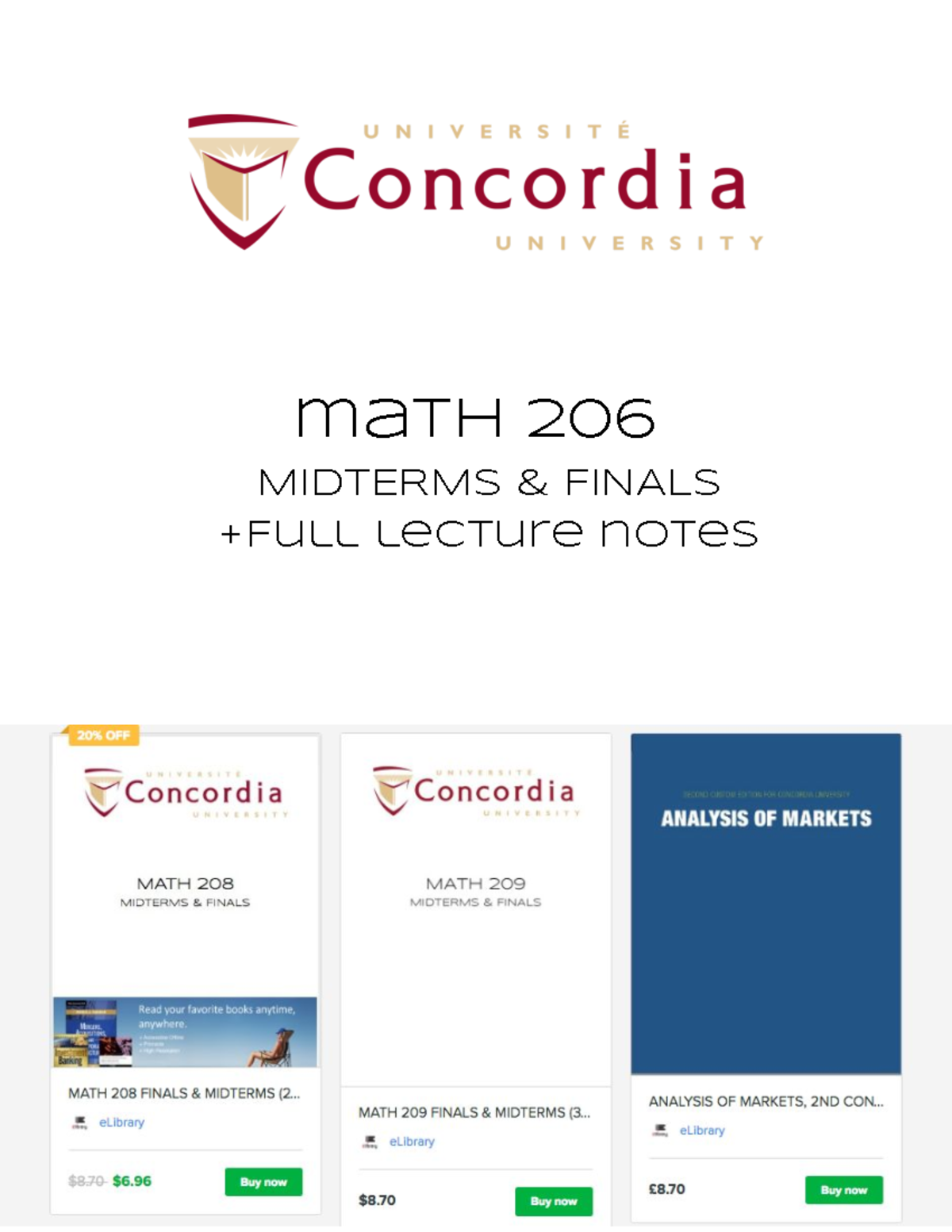 Math206 Lecture Notes Math 206 Midterms And Finals Full Lecture Notes Concordia University 4108