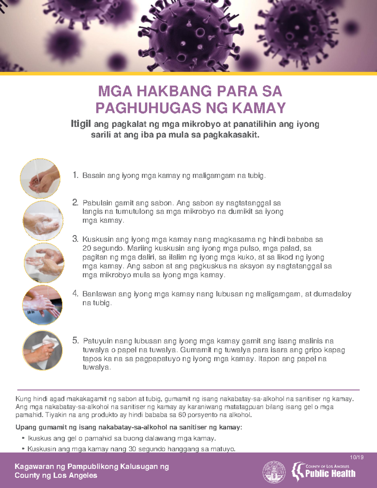Guidance Handwashing-Tagalog - MGA HAKBANG PARA SA PAGHUHUGAS NG KAMAY ...