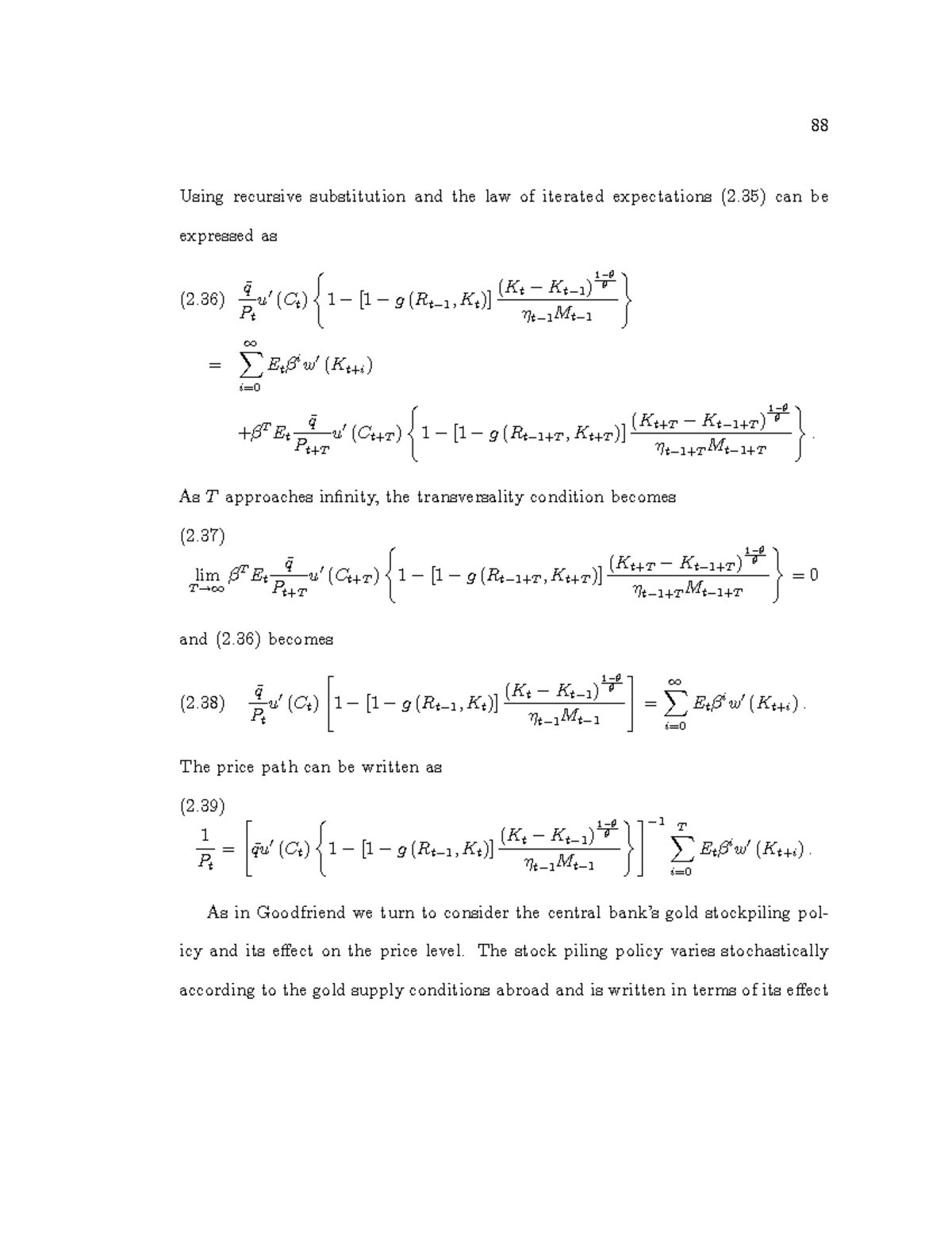 Lessons AND Evidence 30 - 88 Using recursive substitution and the law of iterated expectations ...