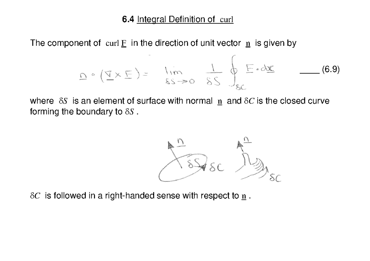 6.4-5 (HO L25) Integral definition of curl, Stokes's theorem - 6 ...
