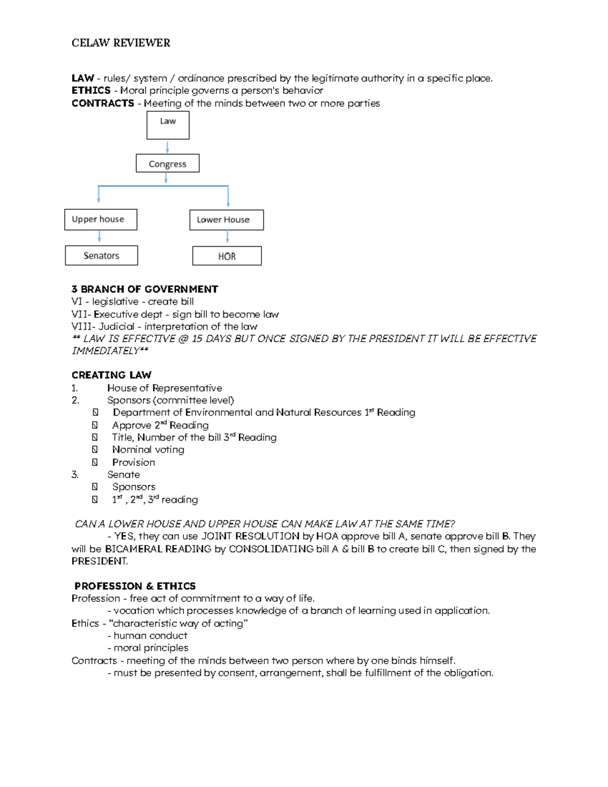 CE LAW Reviewer Finals- Deptals - LAW - rules/ system / ordinance ...
