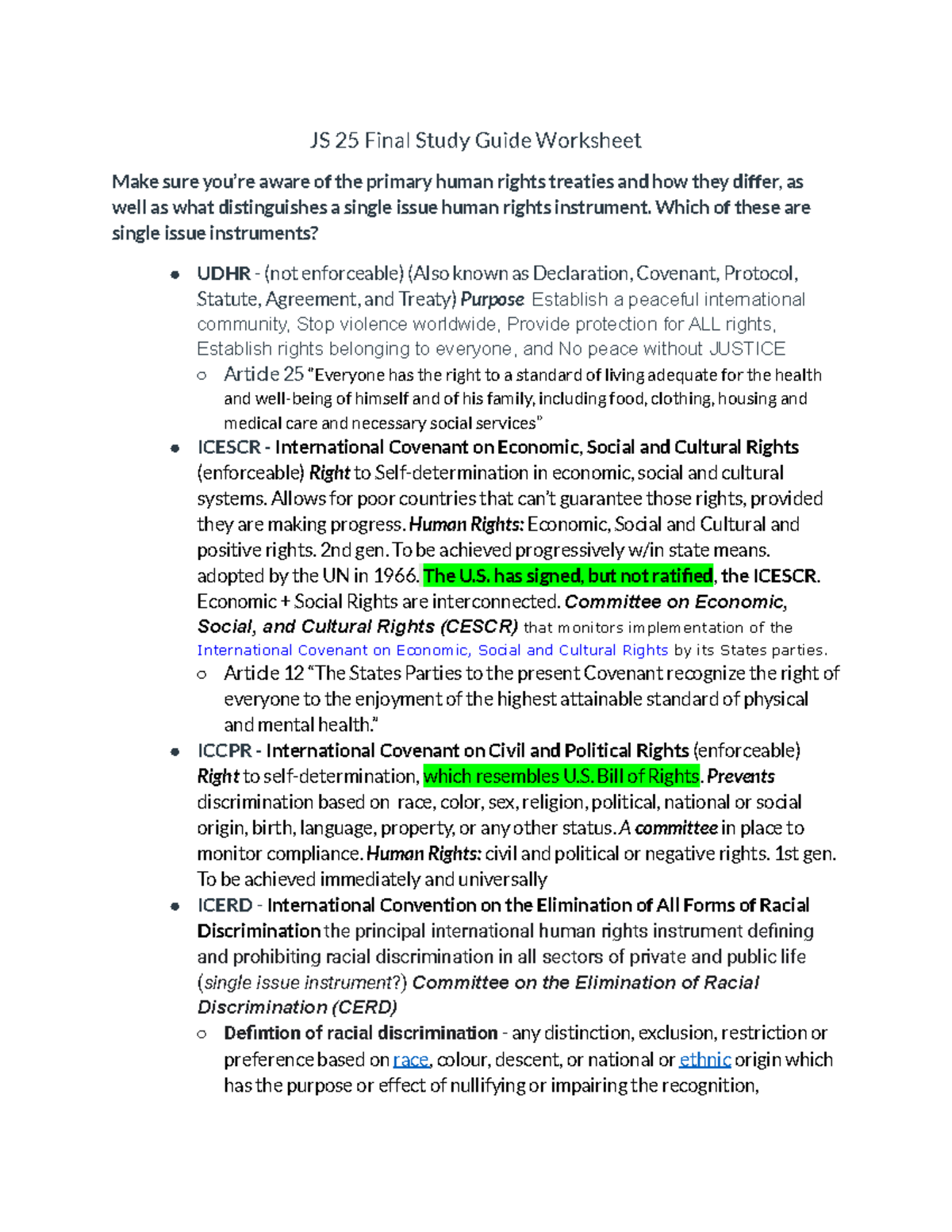 JS 25 Study guide Worksheet - JS 25 Final Study Guide Worksheet Make ...