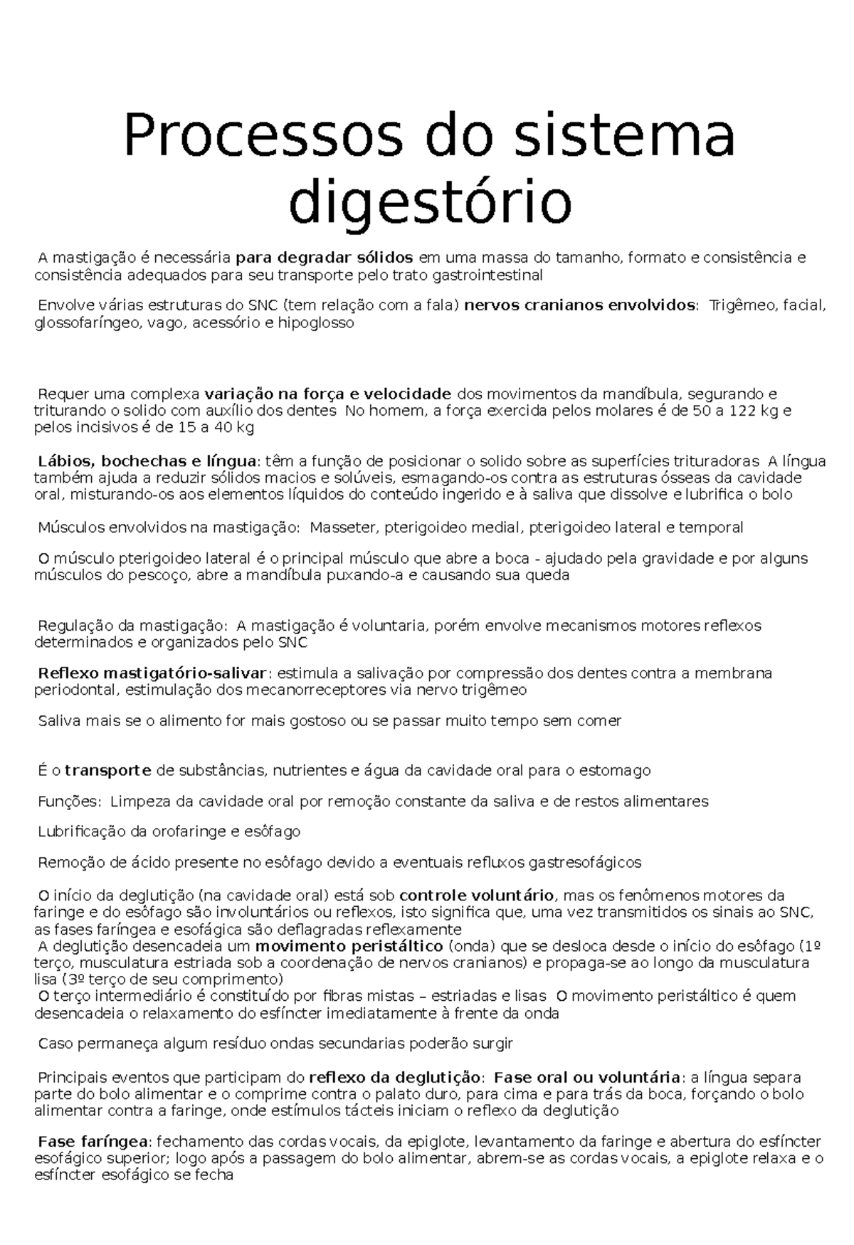 Processos do sistema digestório - Processos do sistema digestório A ...