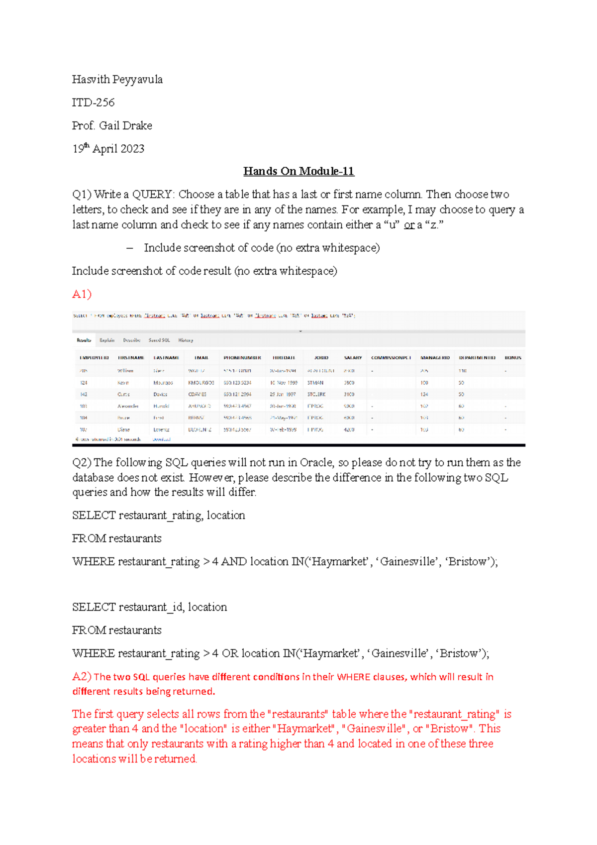 Hands on Mod11 - Its a hand on module experience that is mandatory to complete for the course ...