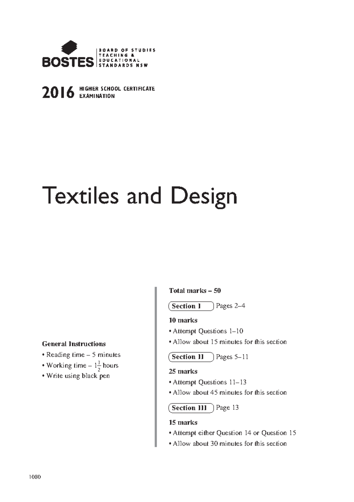 2016 hsc textiles and design - 2016 HIGHER SCHOOL CERTIFICATE ...