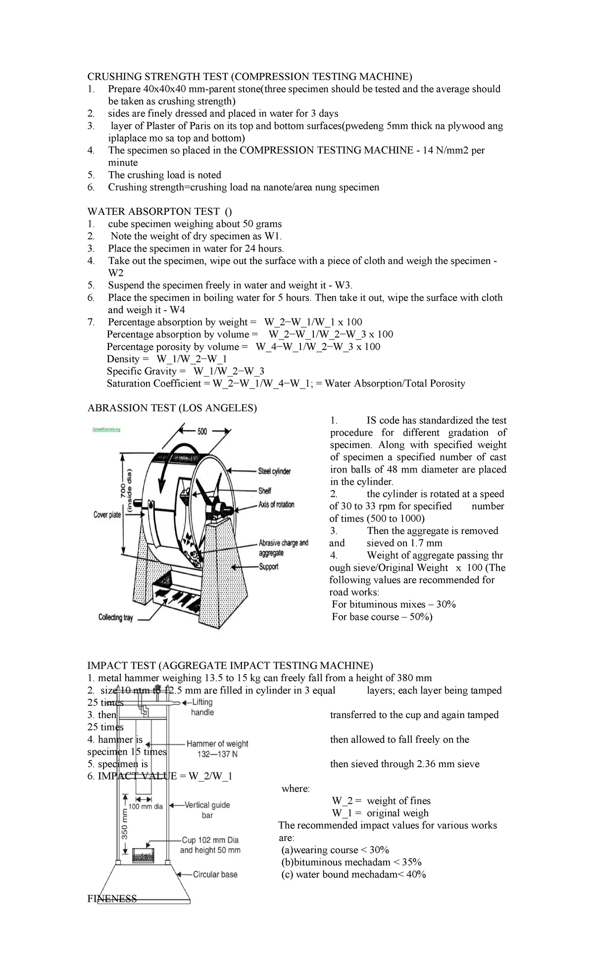 LAB CMT Reviewer - Summary Construction Management - CRUSHING STRENGTH ...