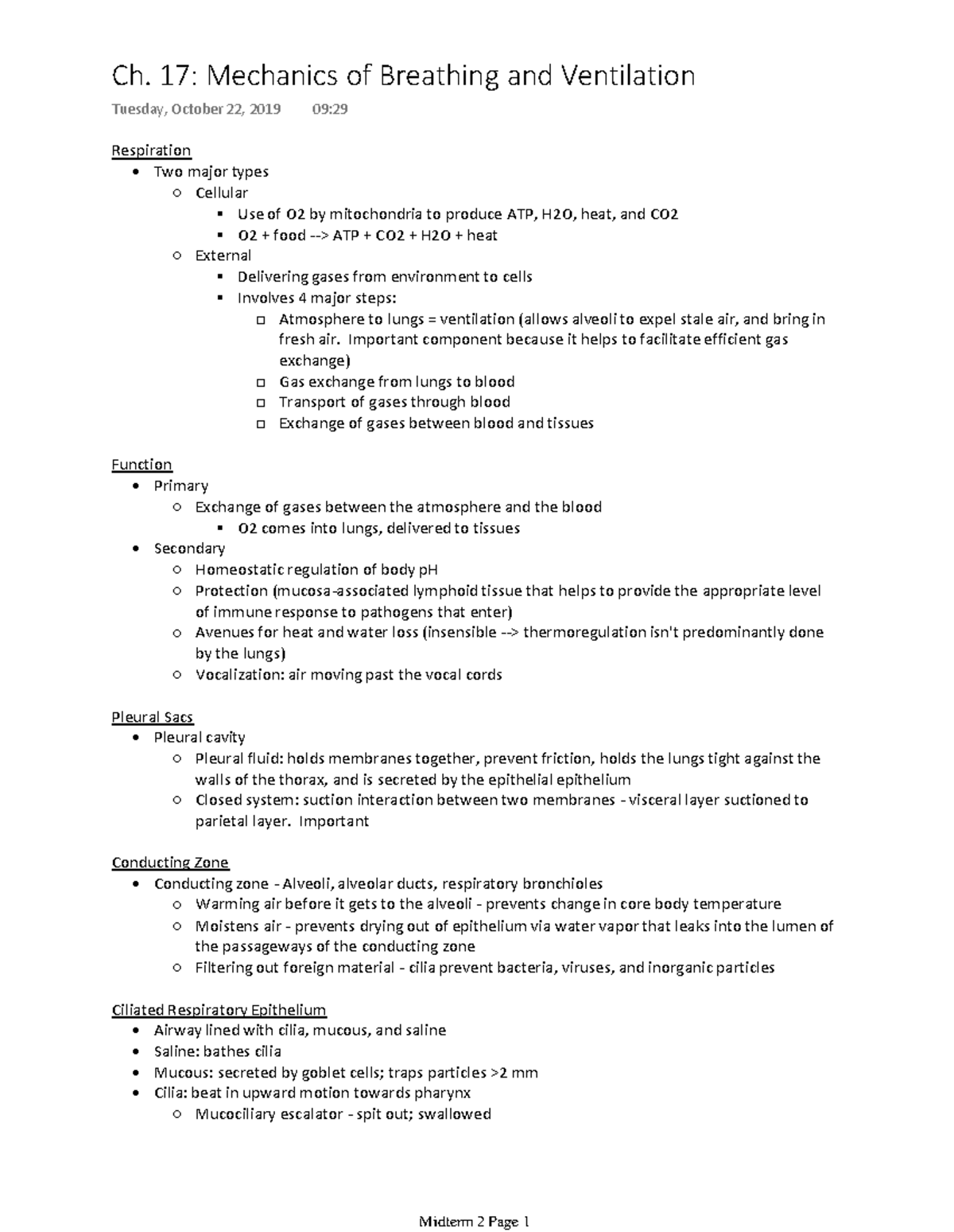 Ch. 17 Mechanics of Breathing and Ventilation - Warning: TT: undefined function: 32 Warning: TT ...