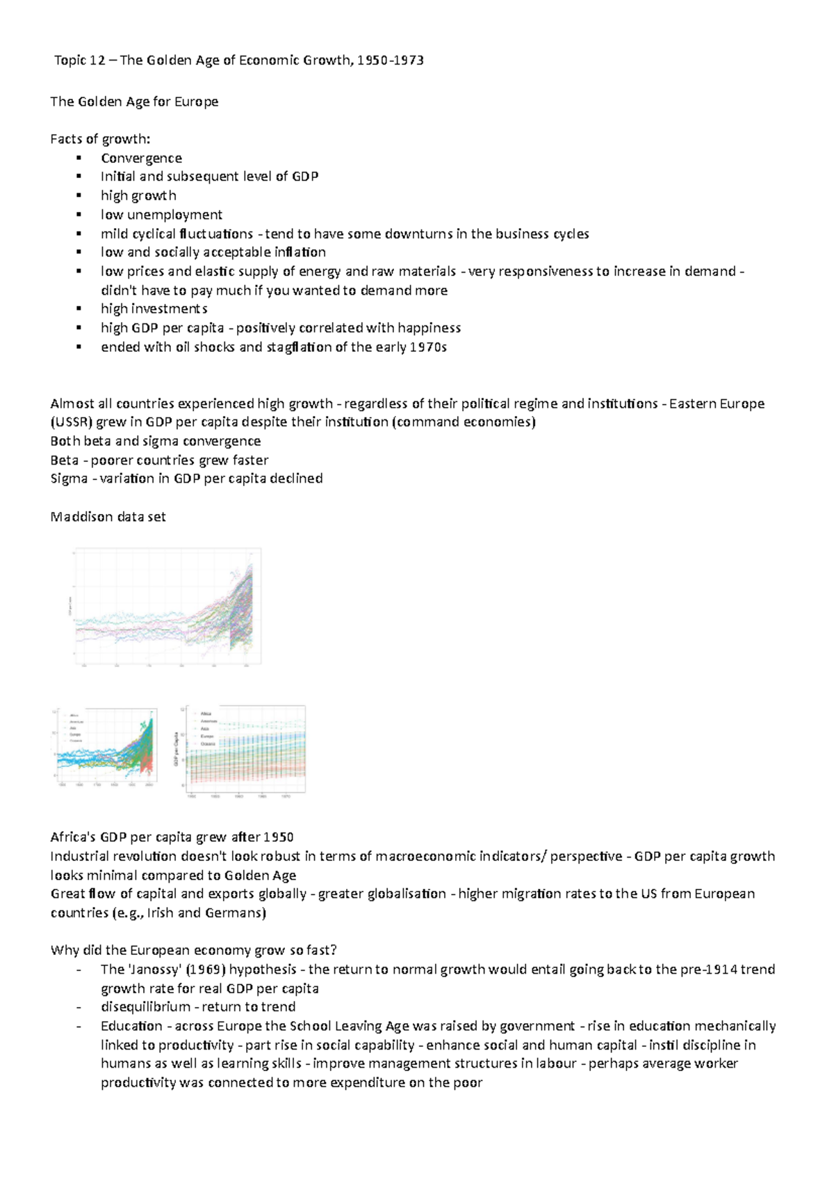 Topic 12 - Lecture and class notes - Topic 12 – The Golden Age of ...