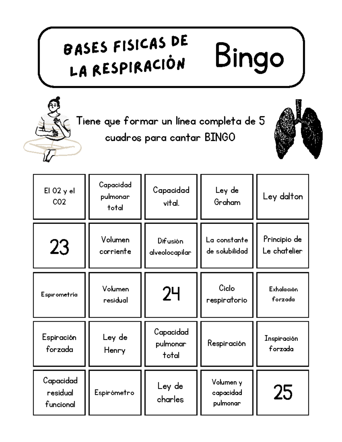 Bingo de bases fisicas de la respiracion - El O2 y el CO Volumen ...