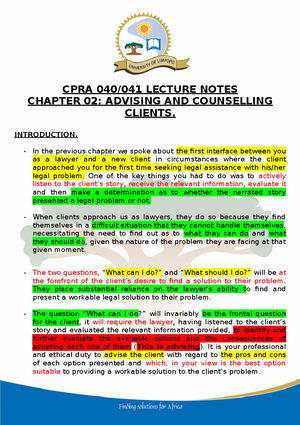 Lecture Notes Chapter 7 - Drafting OF A PLEA AND Special PLEA 2024.pdf ...