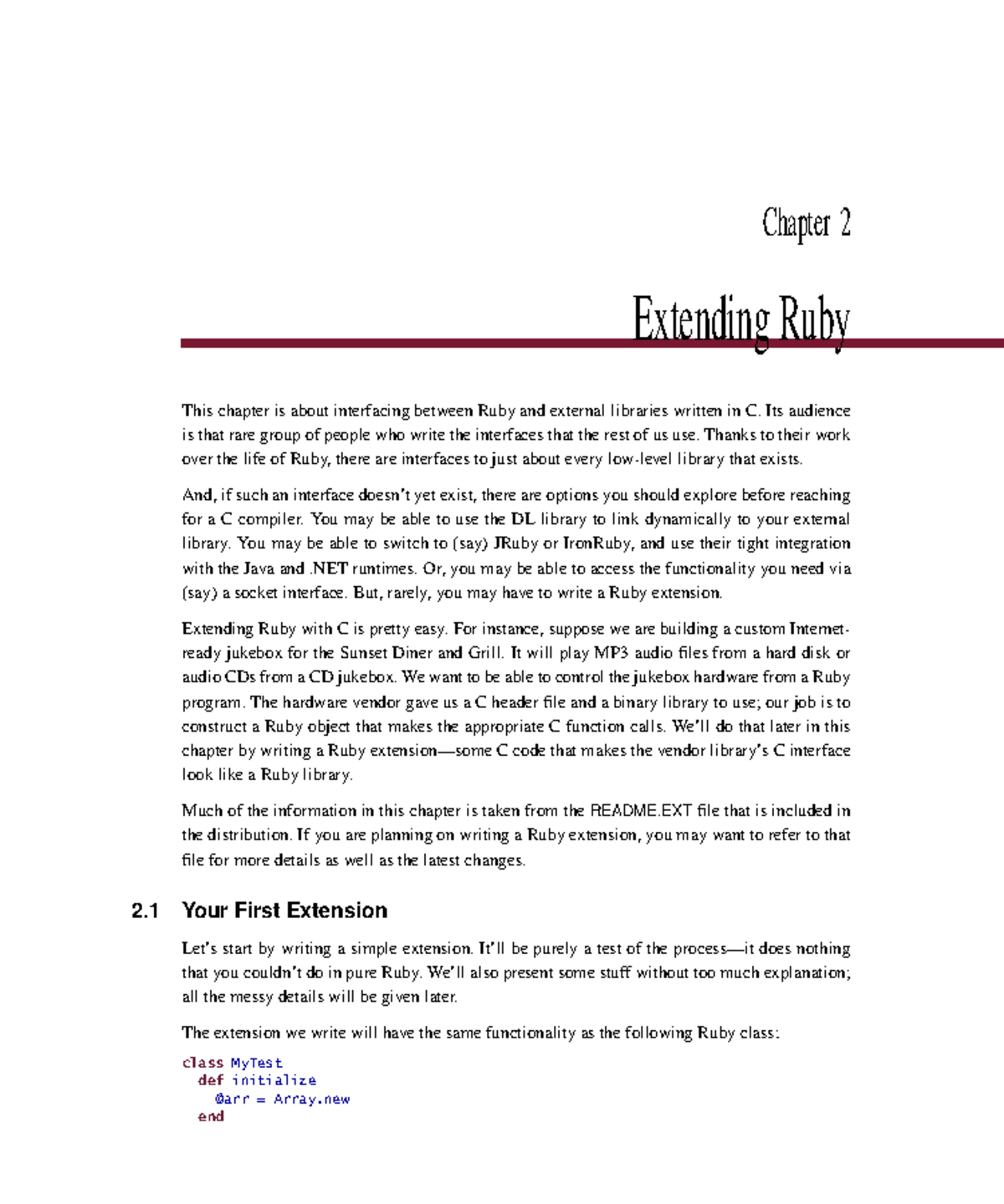 SL Unit-2 - Unit-2 Notes - Chapter 2 Extending Ruby This chapter is ...