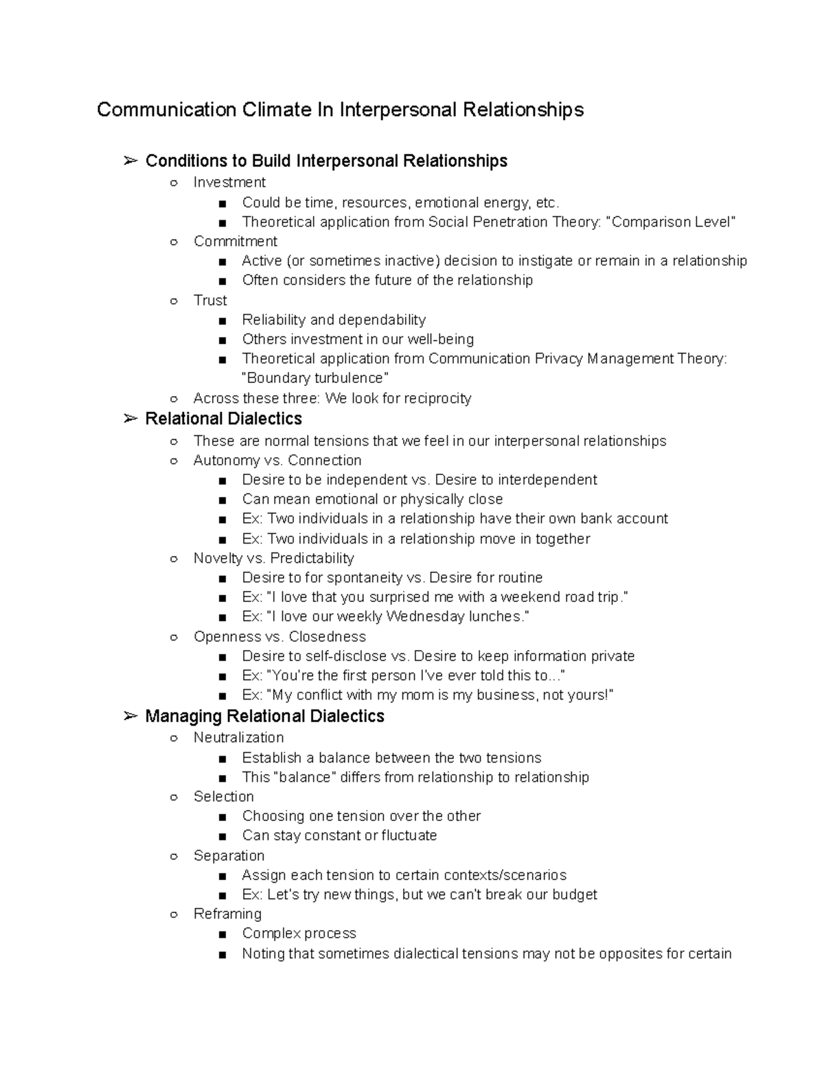 Ch 8 Intro Interpersonal - Communication Climate In Interpersonal ...