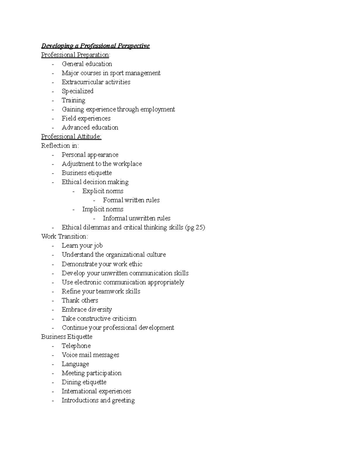 Note 1 - Covers: Developing a professional perspective, Sport Marketing ...