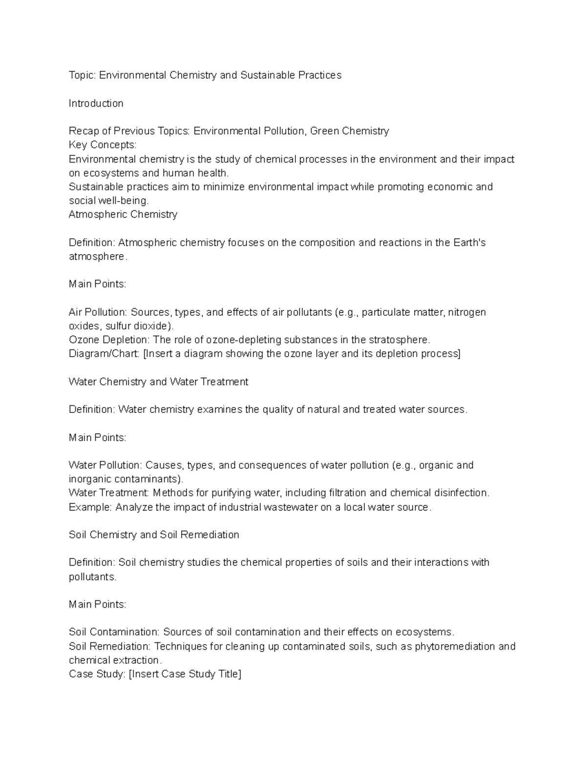 Topic Environmental Chemistry and Sustainable Practices - Topic ...