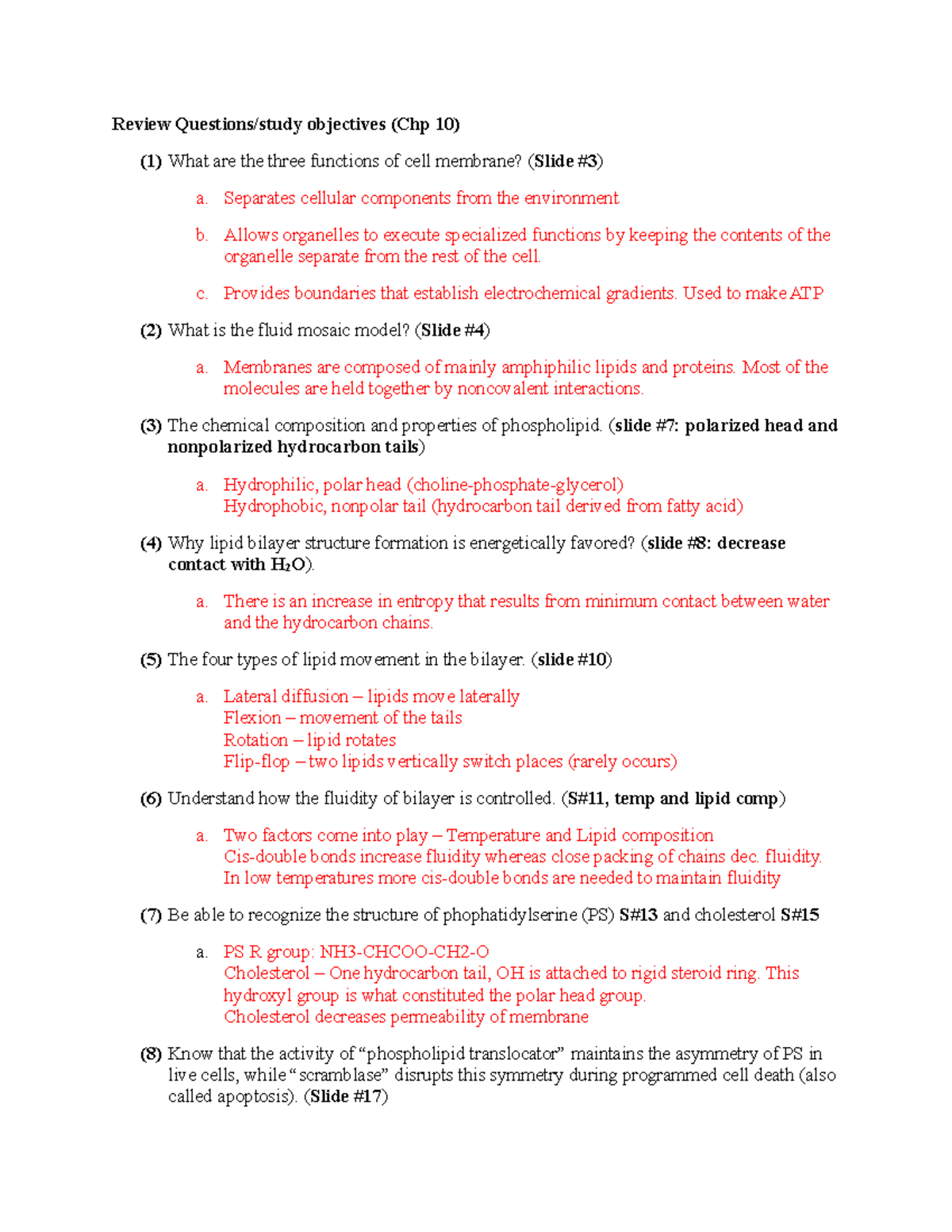 Final Objectives ALL - Answers to all of the course's key questions for ...