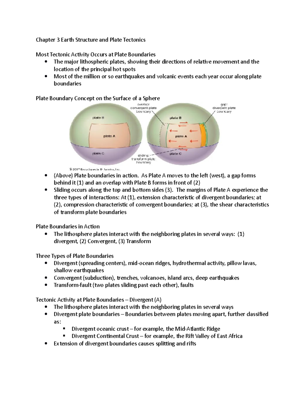 Chapter 3 Earth Structure and Plate Tectonics Part 2 - As Plate A moves ...