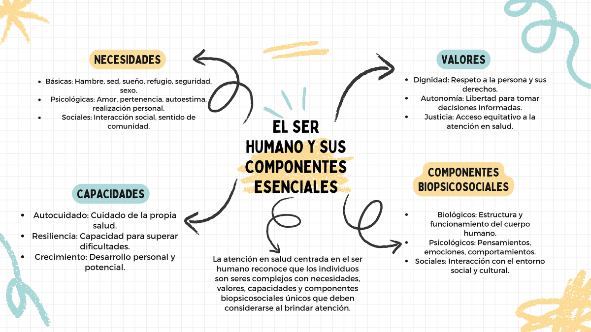 Mapa mental - EL SER HUMANO Y SUS COMPONENTES ESENCIALES Biológicos ...