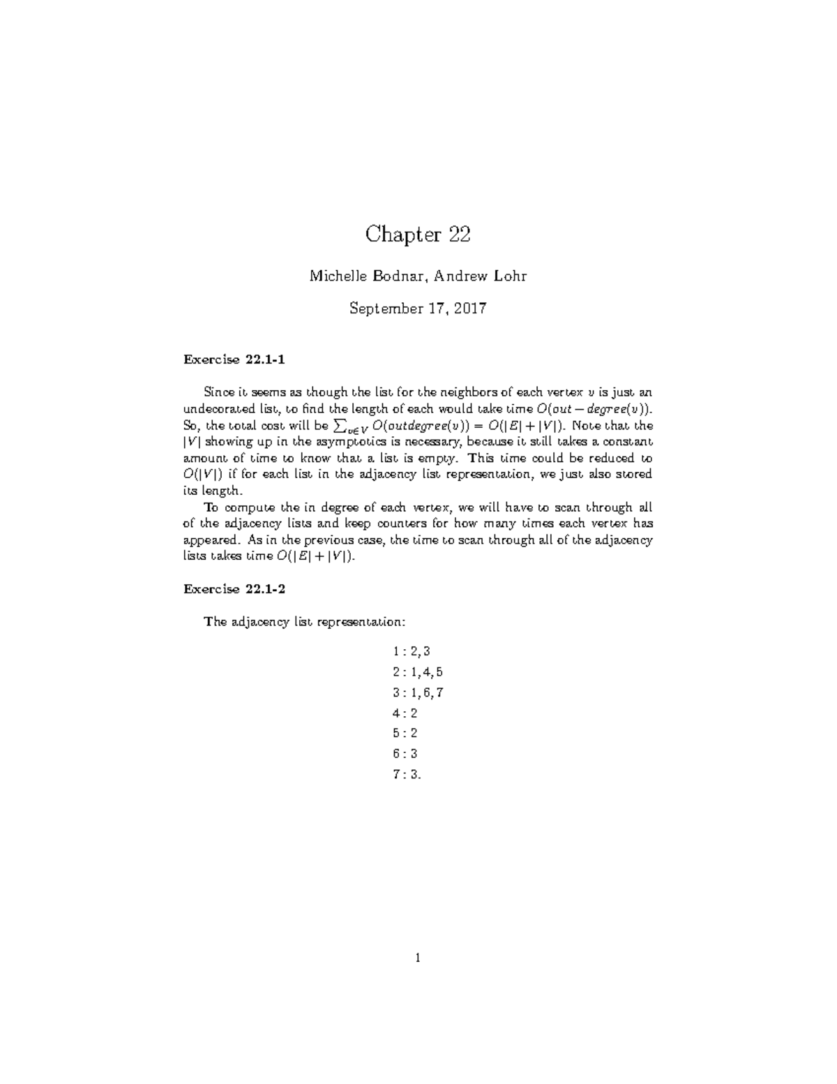 Ch22 - Design Of Algorithms Exercises - Chapter 22 Michelle Bodnar ...