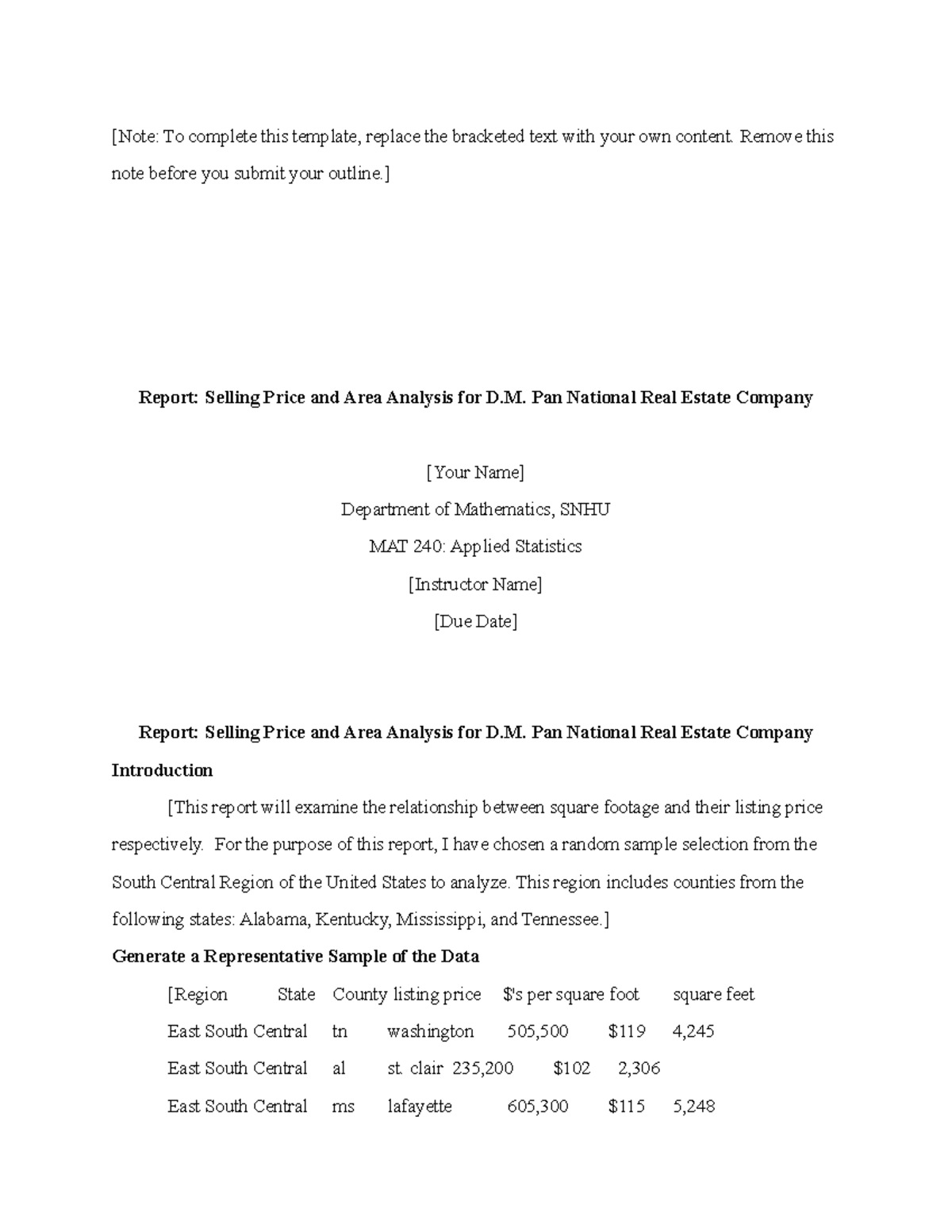 Copy w-work MAT 240 Module Two Assignment Template - [Note: To complete ...