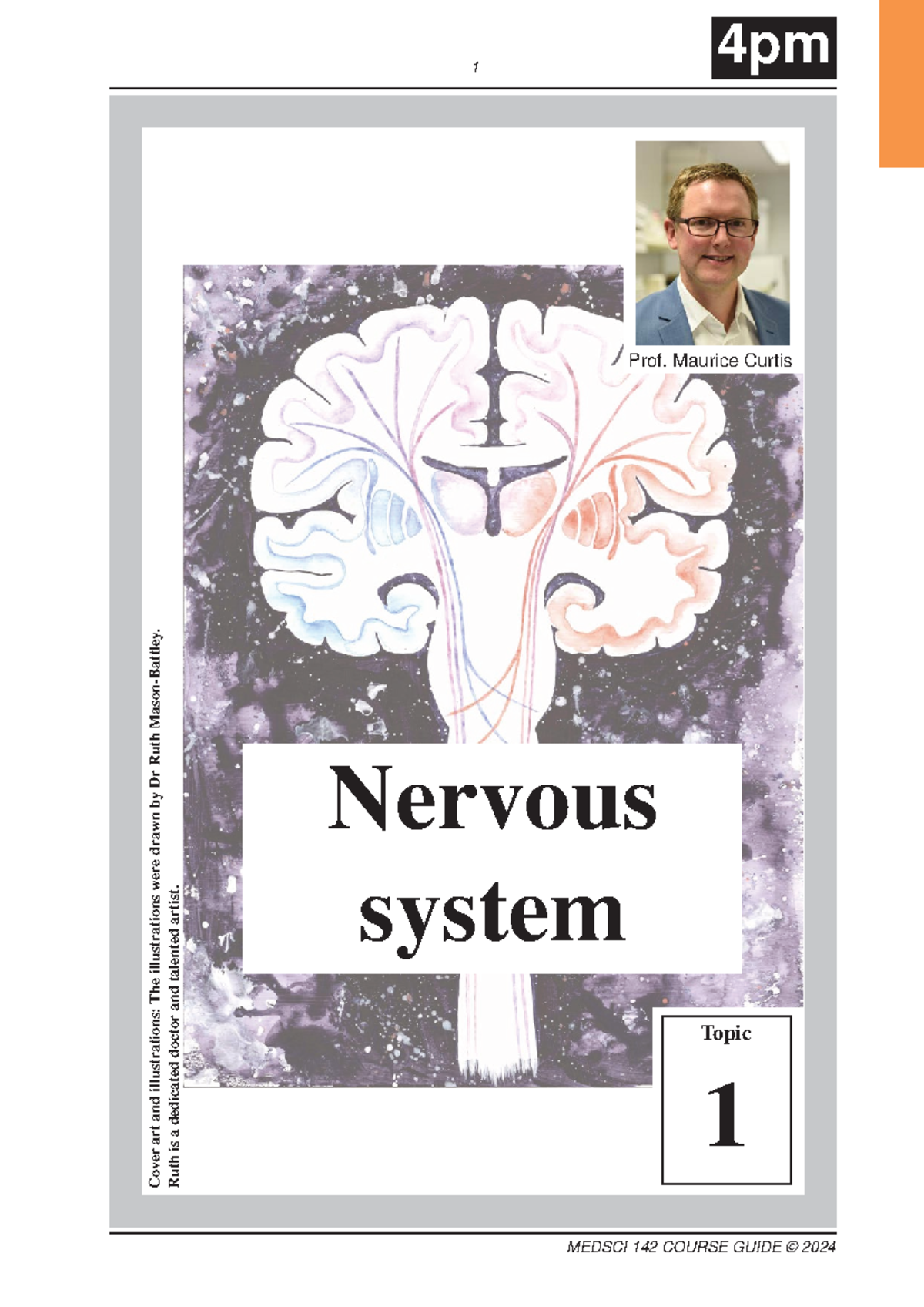 2024 M Edsci 142 01 Nervous System - 1 Prof. Maurice Curtis Topic 1 ...