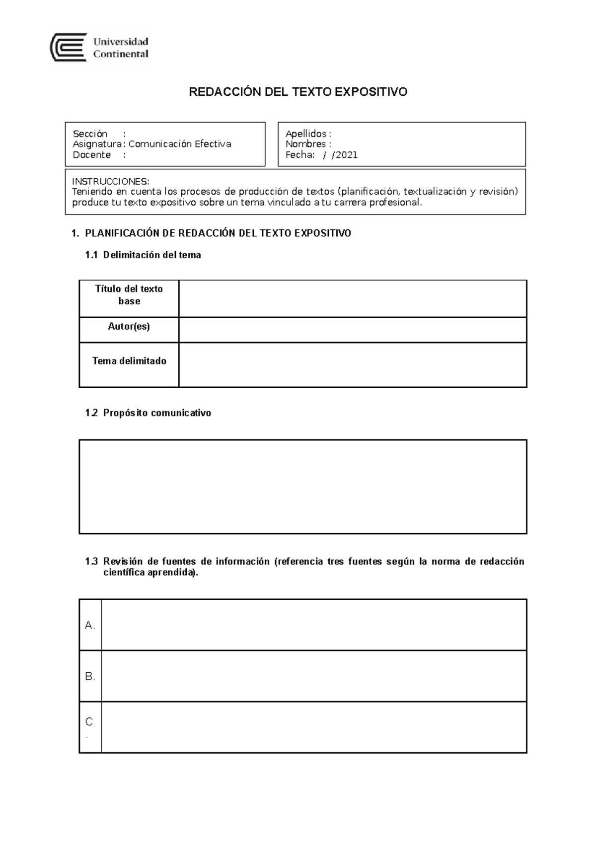 1. Formato de planificación - REDACCIÓN DEL TEXTO EXPOSITIVO 1 ...