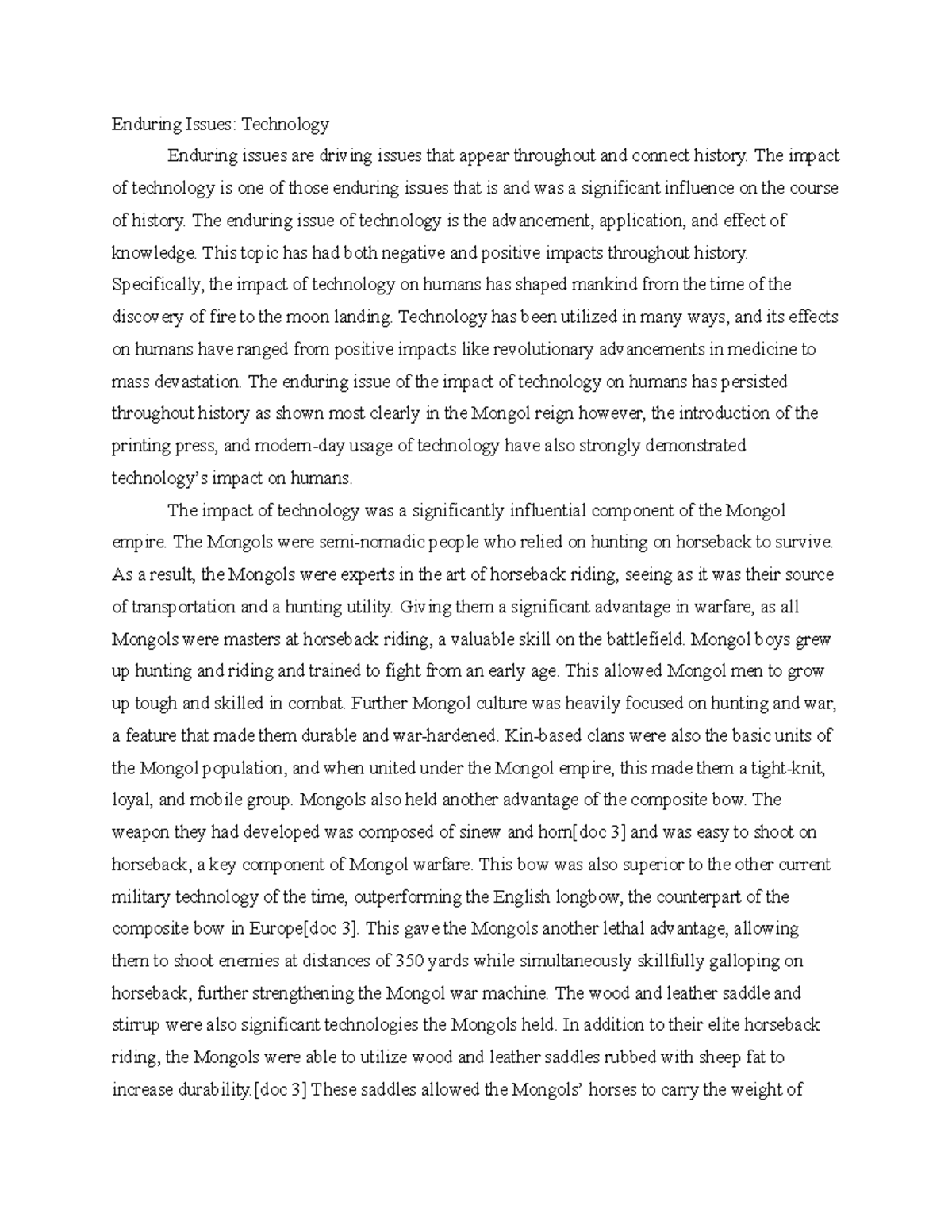 Enduring issues technology impact on humans - Enduring Issues ...