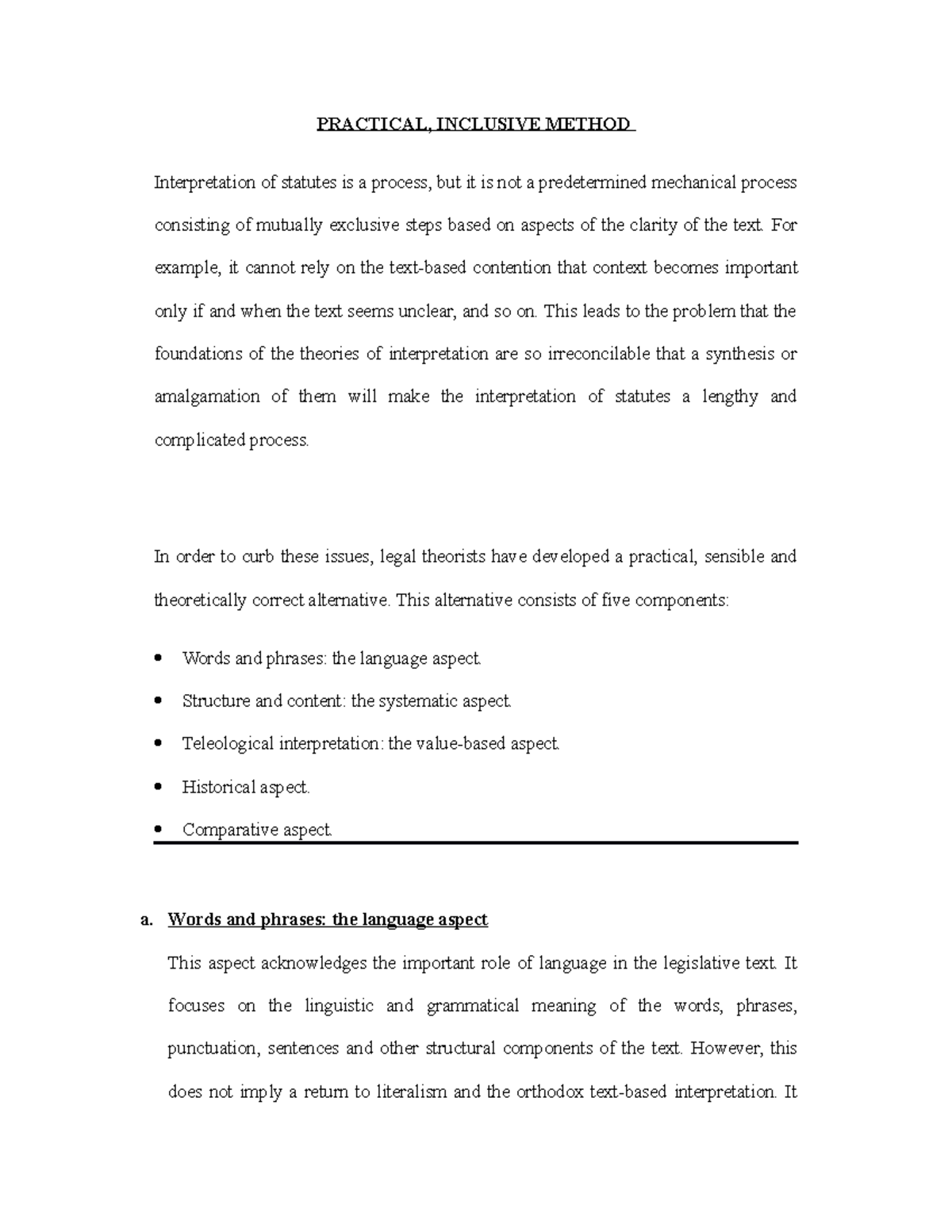 practical- inclusive method to interpretation - PRACTICAL, INCLUSIVE ...