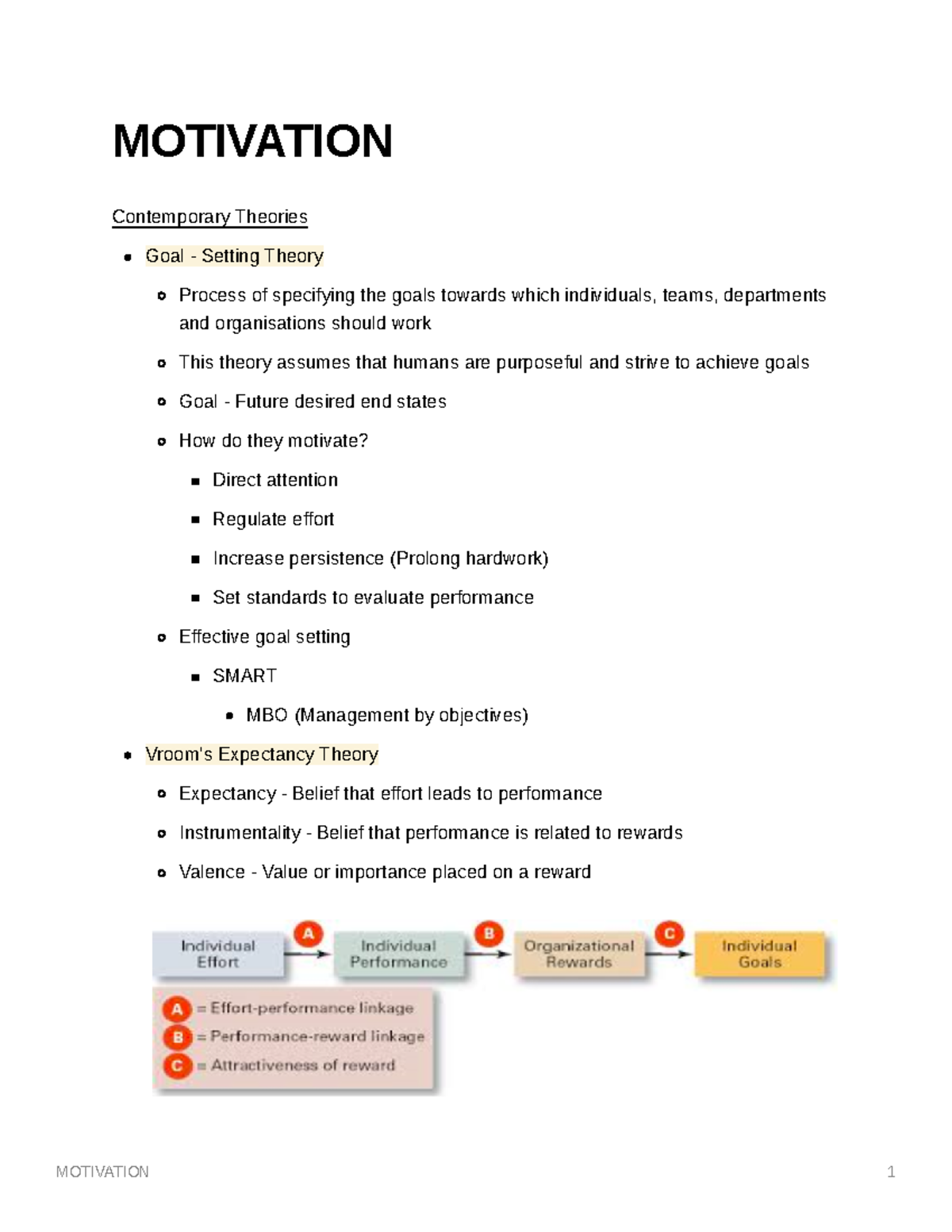 Motivation - detailed lecture notes - MOTIVATION 1 MOTIVATION ...