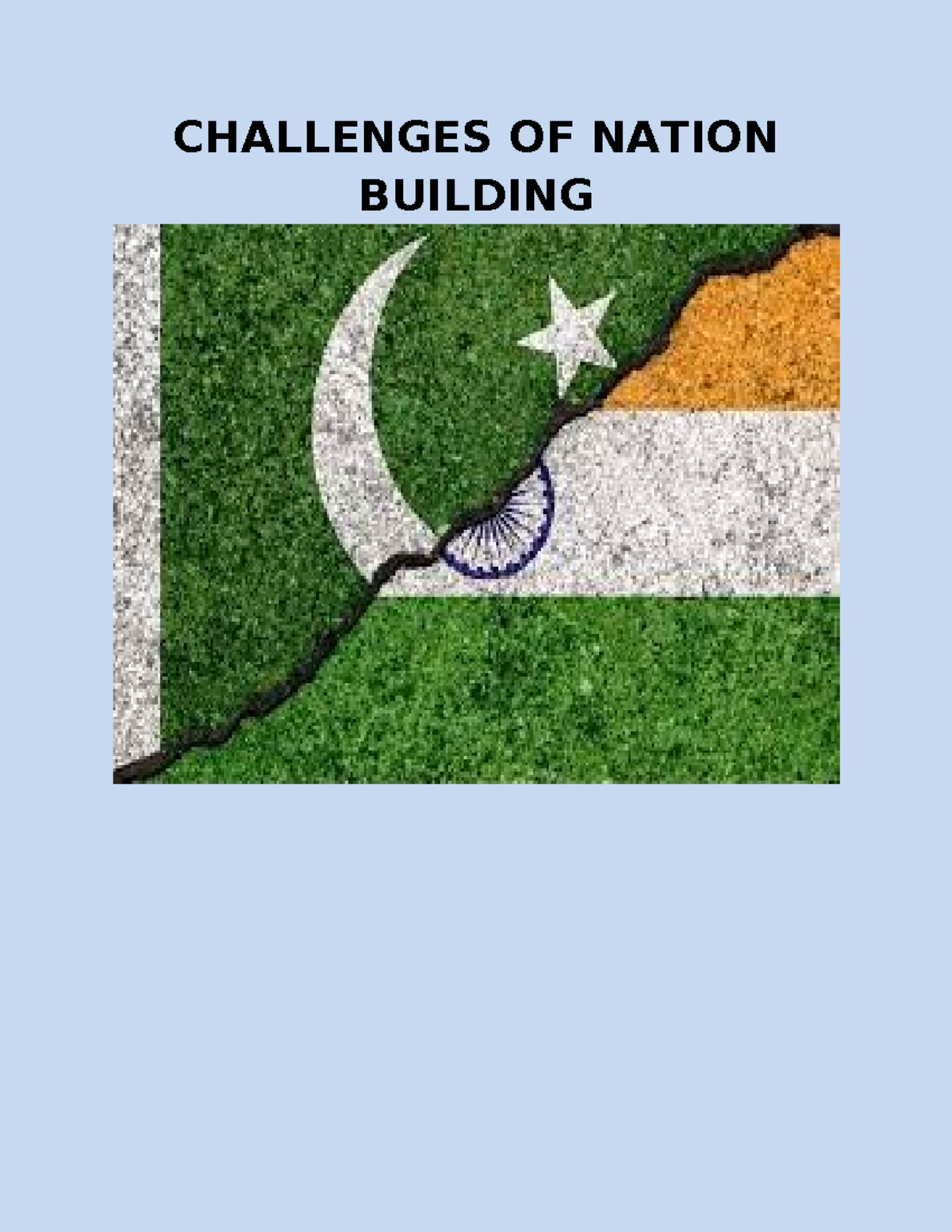 Challenges OF Nation Building - history (hons) - CHALLENGES OF NATION ...