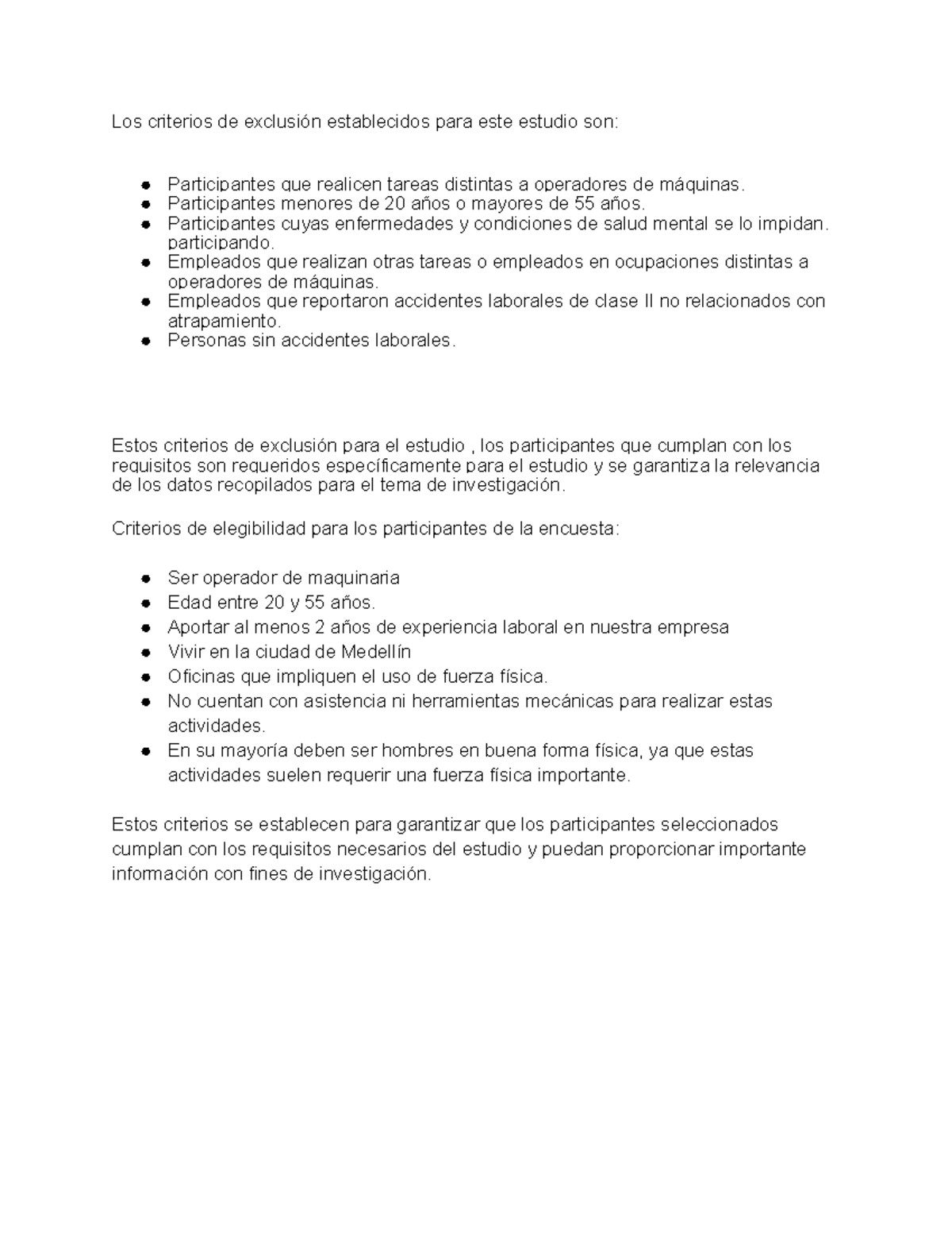 Inclusion Y Exclusion - conclusiones - Los criterios de exclusión ...