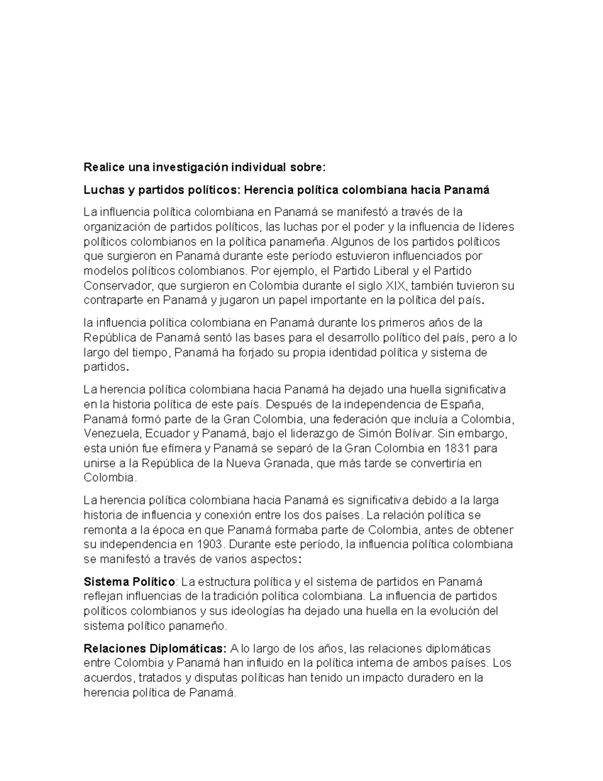 Historia de Panama Mundo Global N°7 - Realice una investigación ...