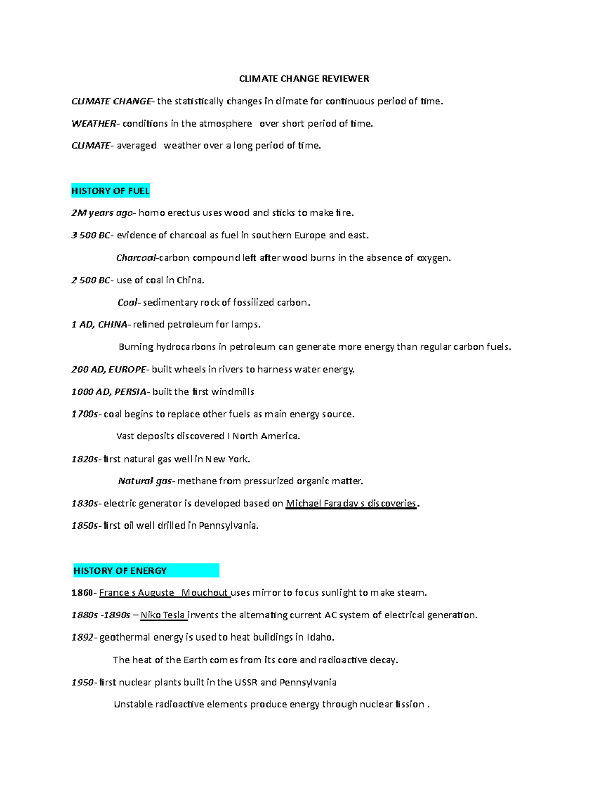 Climate- Change- Reviewer - CLIMATE CHANGE REVIEWER CLIMATE CHANGE- the ...