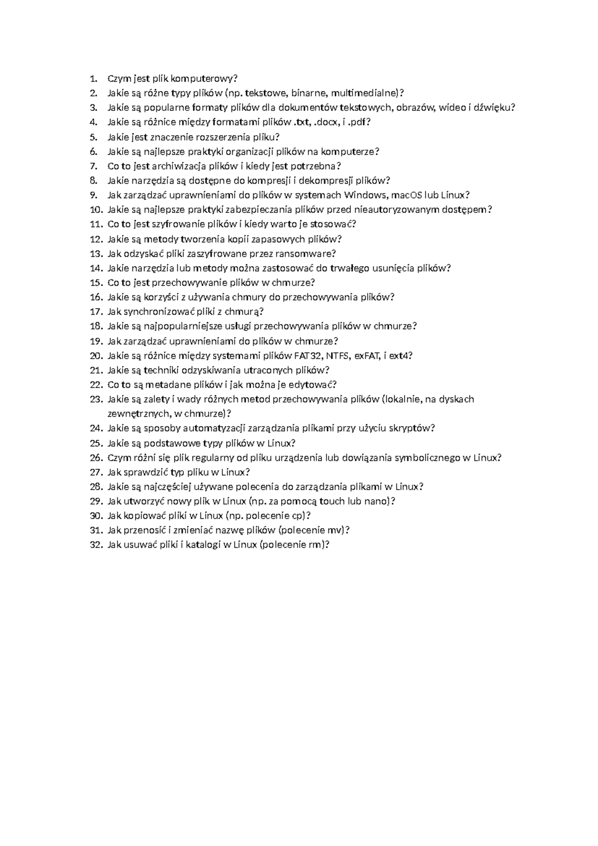 Pliki 1 - plik - Czym jest plik komputerowy? Jakie są różne typy plików ...